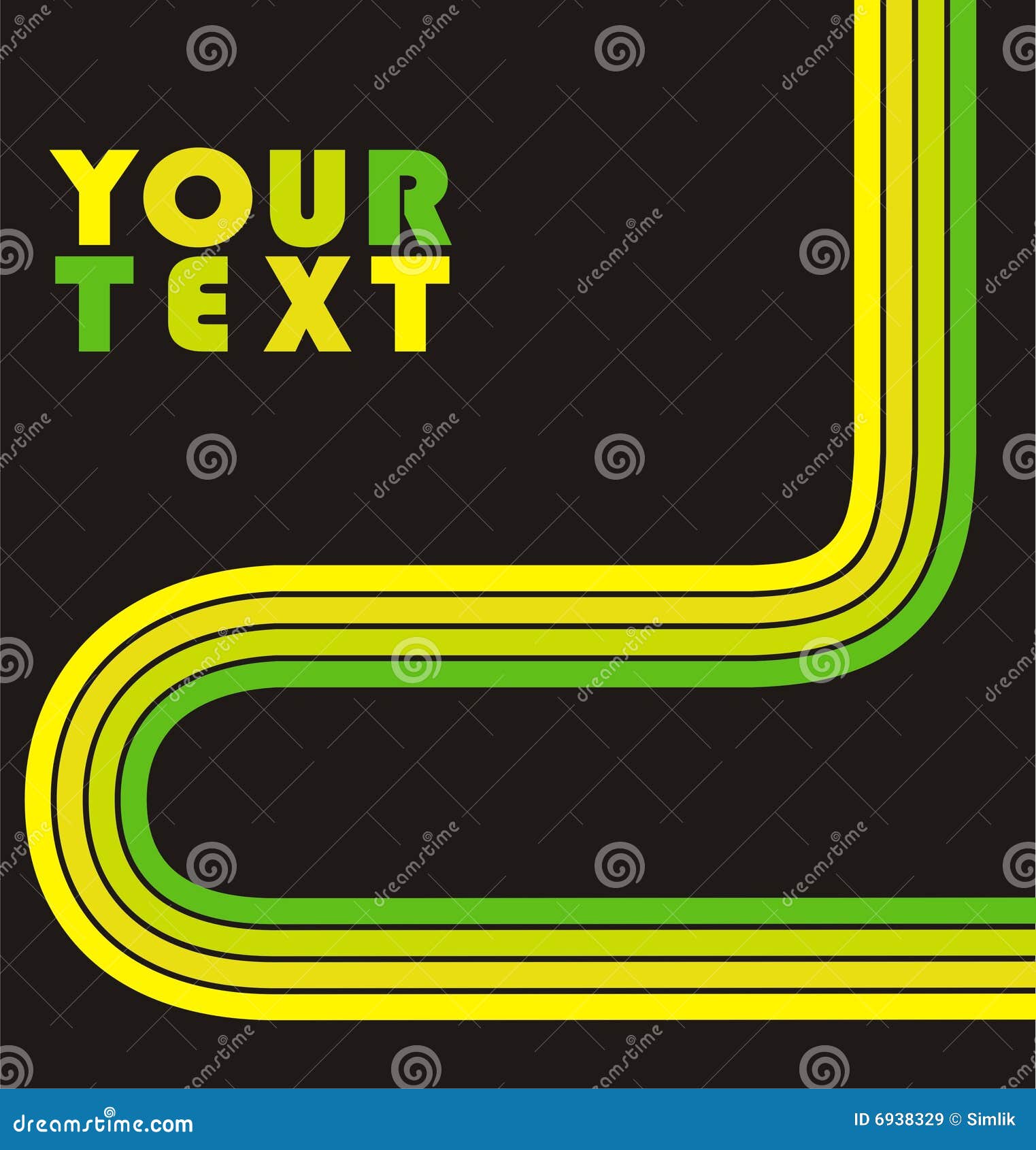 Green lines flyer template stock vector. Illustration of curl - 6938329