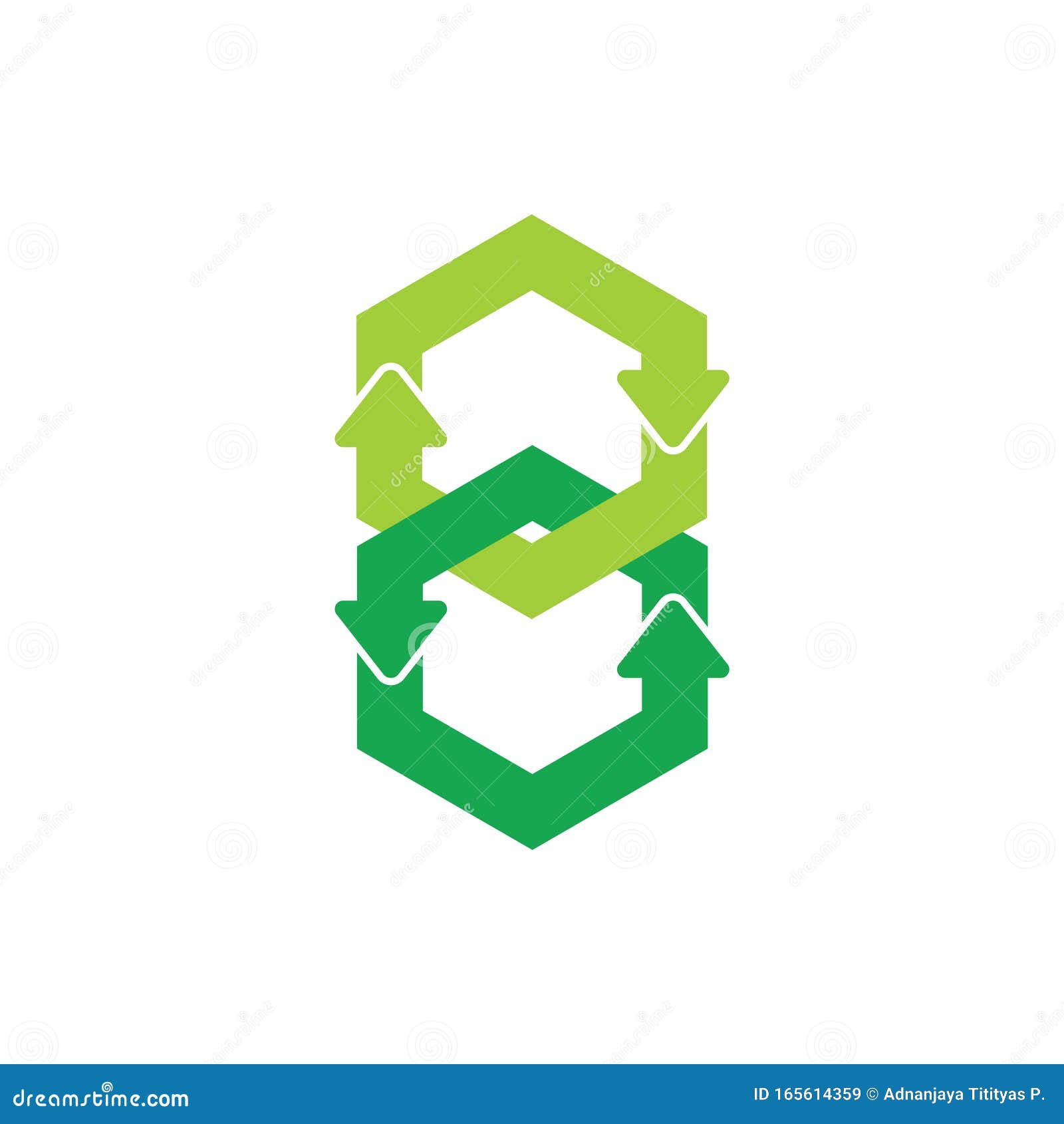Green Linked Chain Recycle Circle Arrows Symbol Vector Stock Vector ...