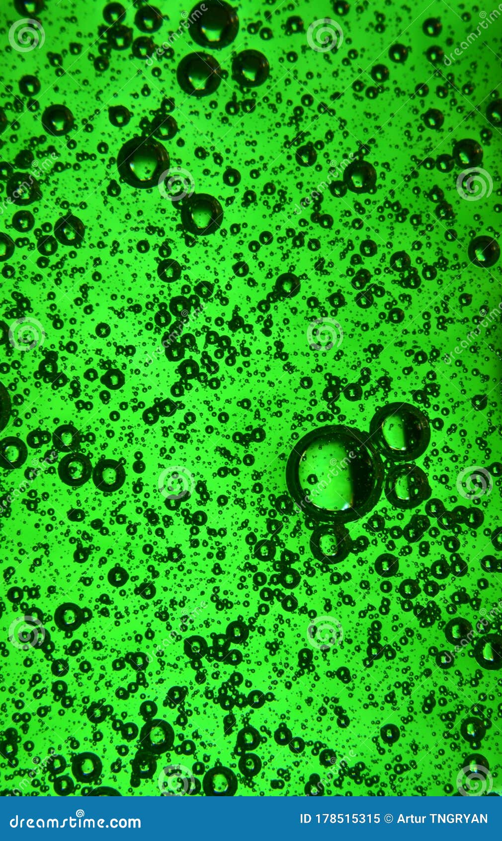 Green liquid bubbles drops stock image. Image of droplet - 178515315