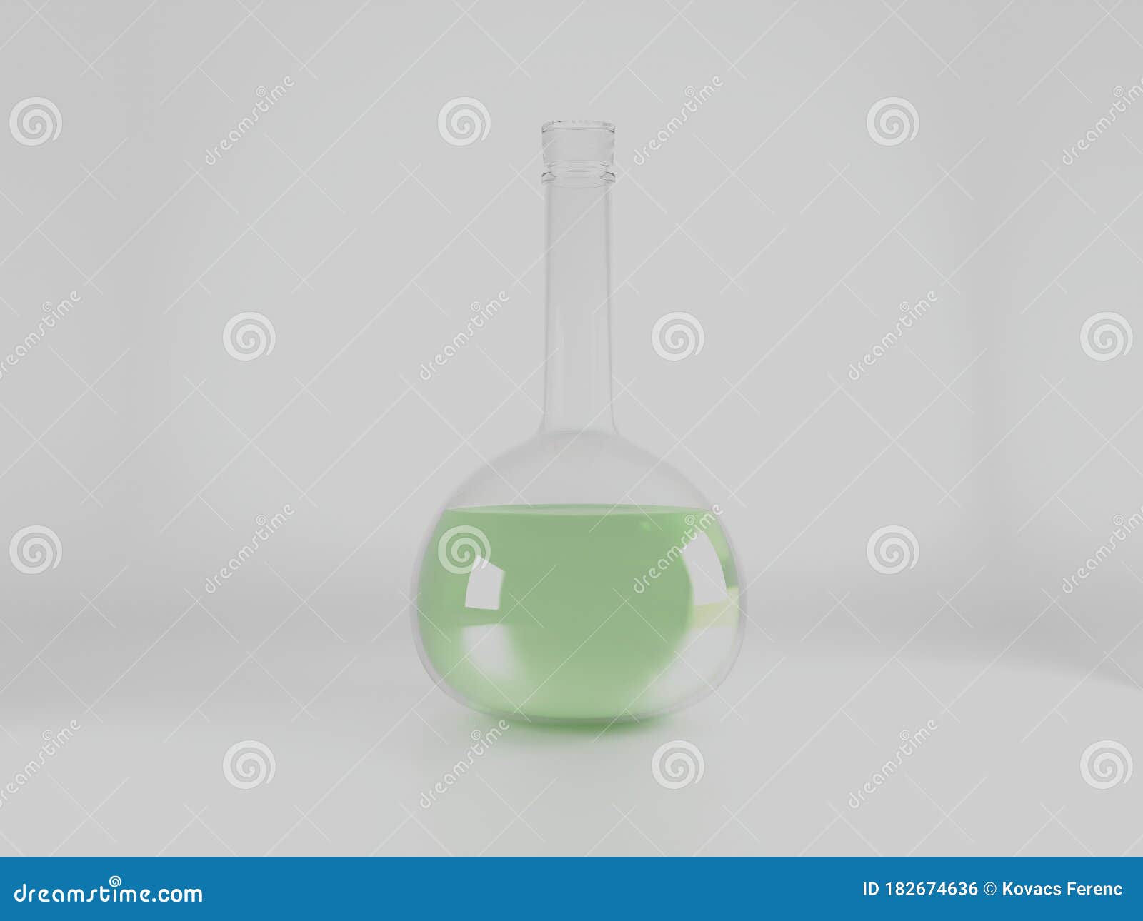 Green Liquid in a Glass Bottle. Isolated on White Stock Illustration ...