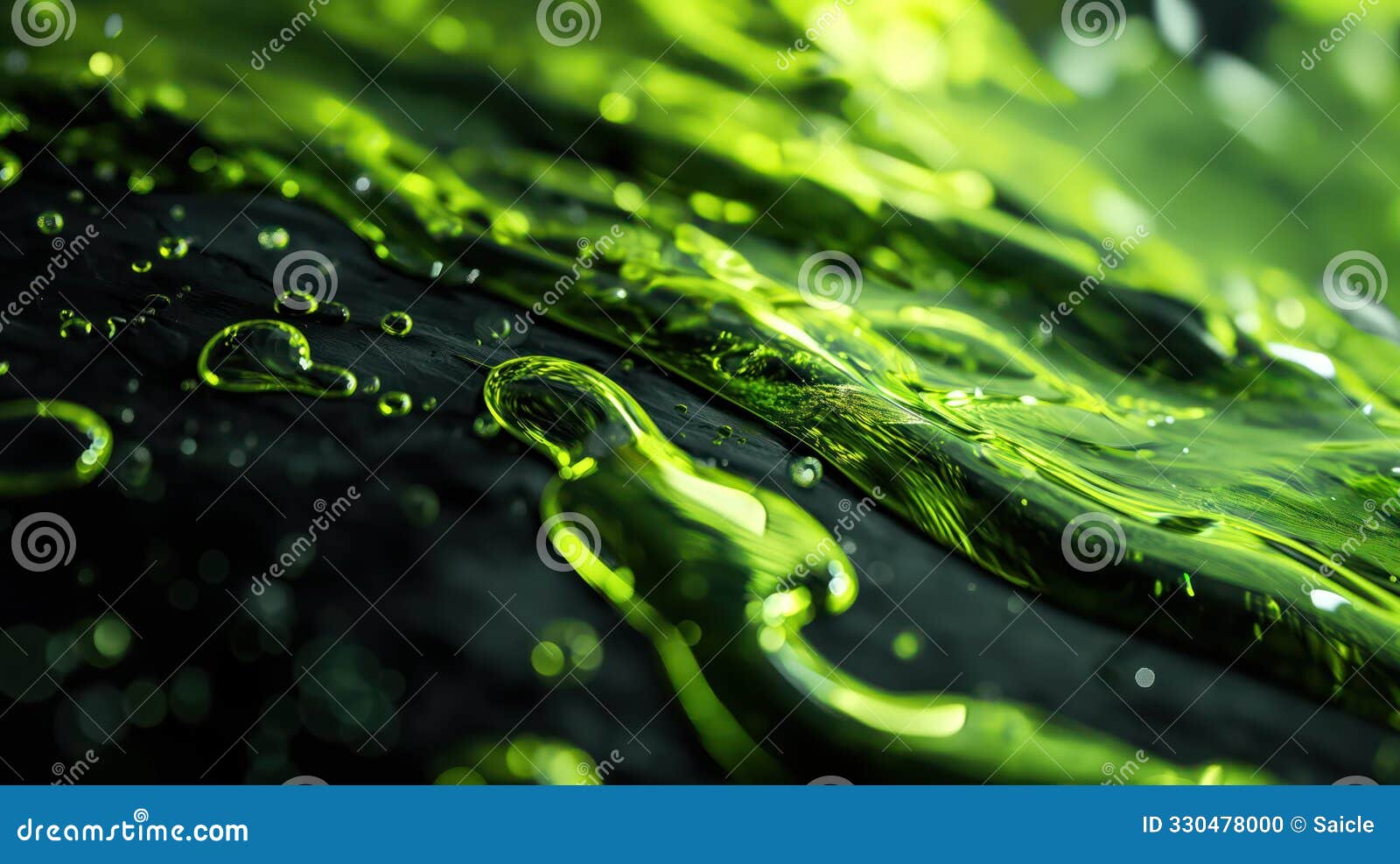 Green Liquid on Grunge Stone Texture Abstract Background. Generative AI ...