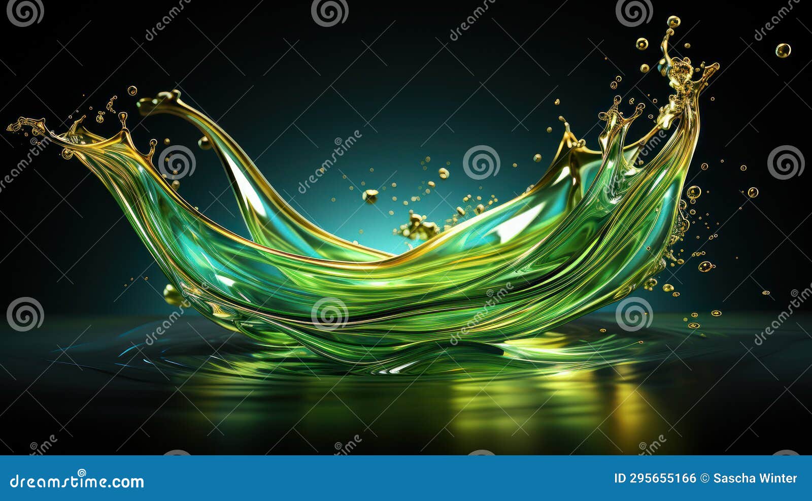 Green Liquid Splash - Eco-Friendly Fluid Abstraction Stock Photo ...