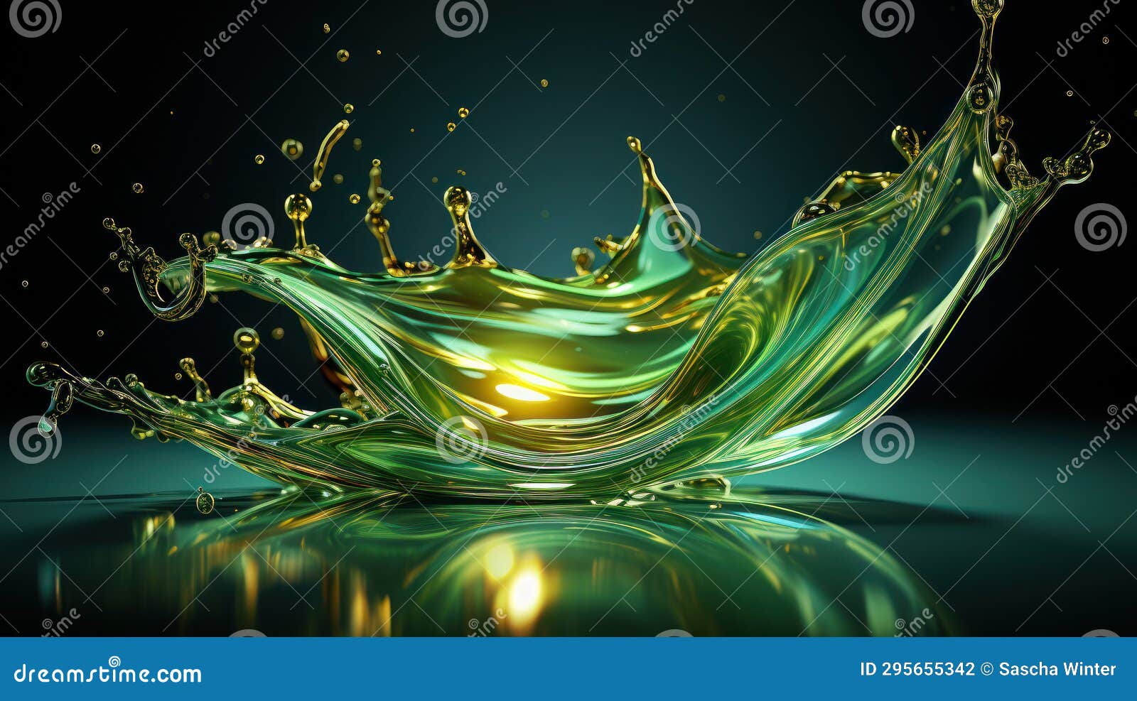 Green Liquid Splash - Eco-Friendly Fluid Abstraction Stock Photo ...