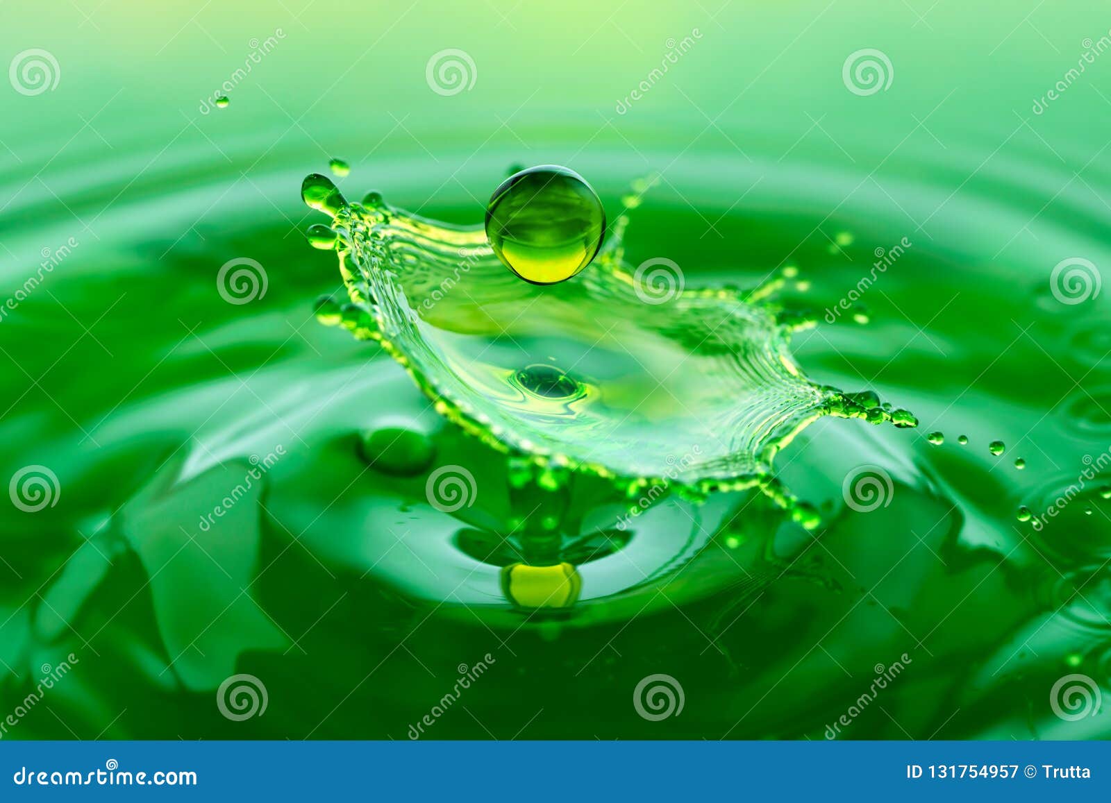 Green Liquid Splatter. Splash. Falling Drop of Water Stock Image ...