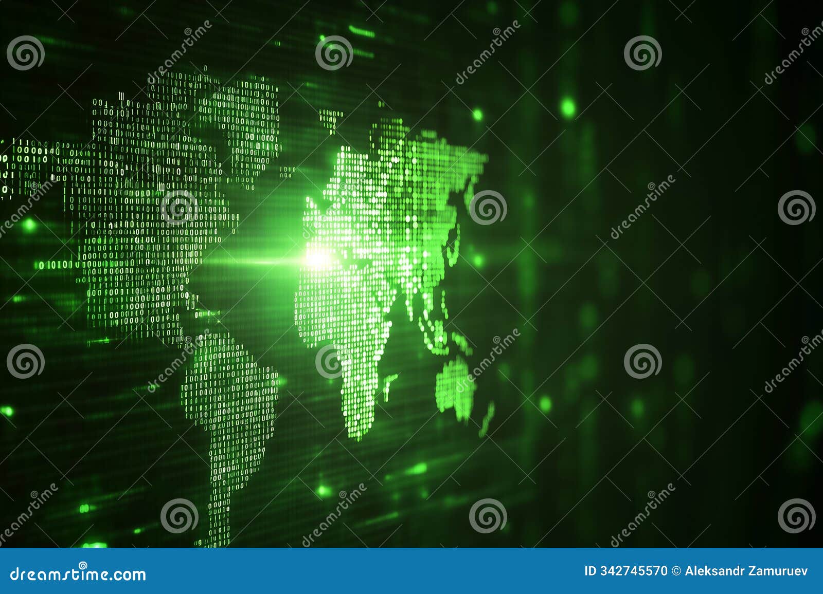 A Green-lit Binary World Map Showcases Digital Transformation and ...