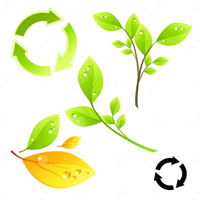 Green Living Elements stock illustration. Illustration of green - 6352375
