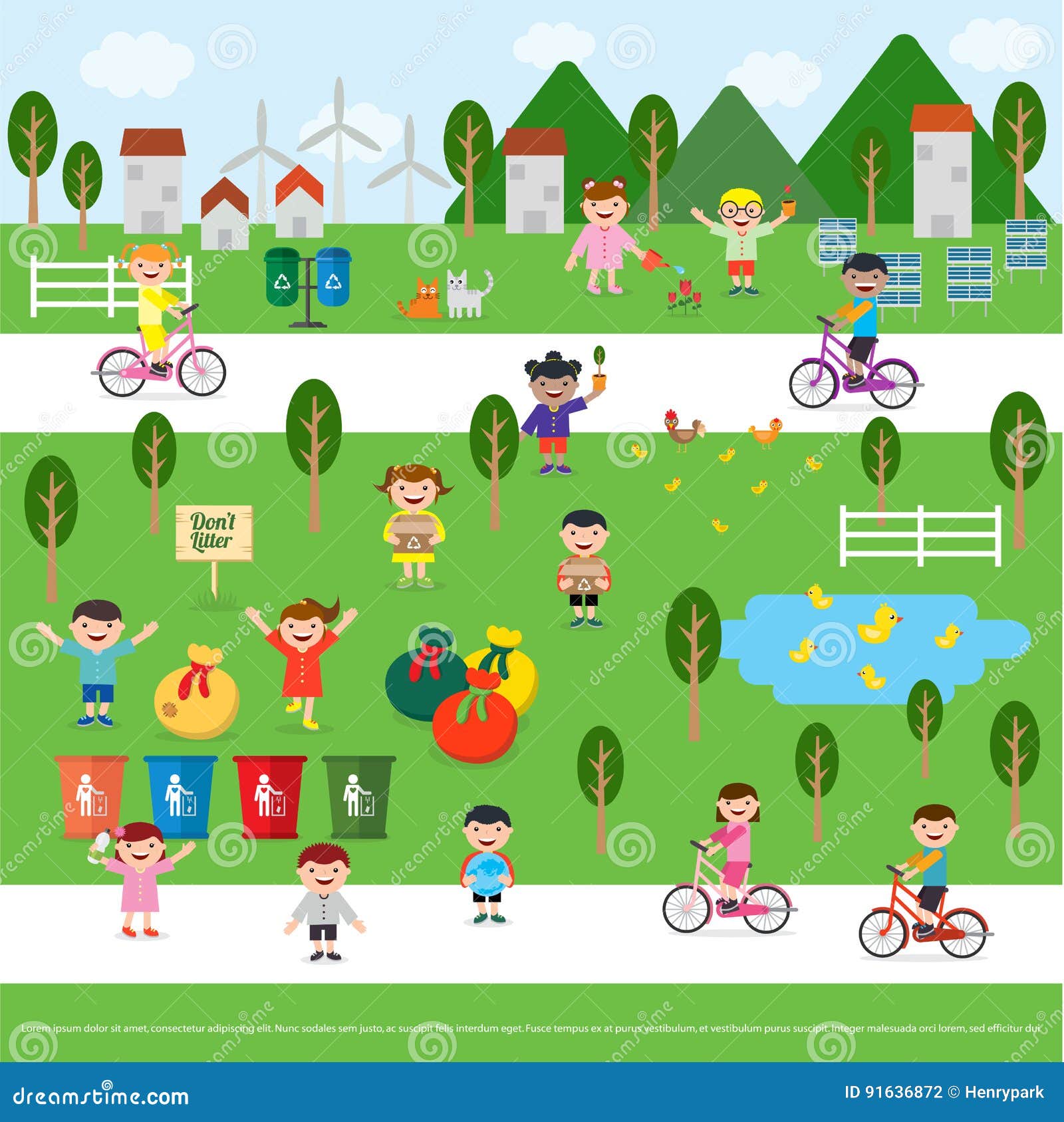 Green living illustration stock vector. Illustration of garden - 91636872