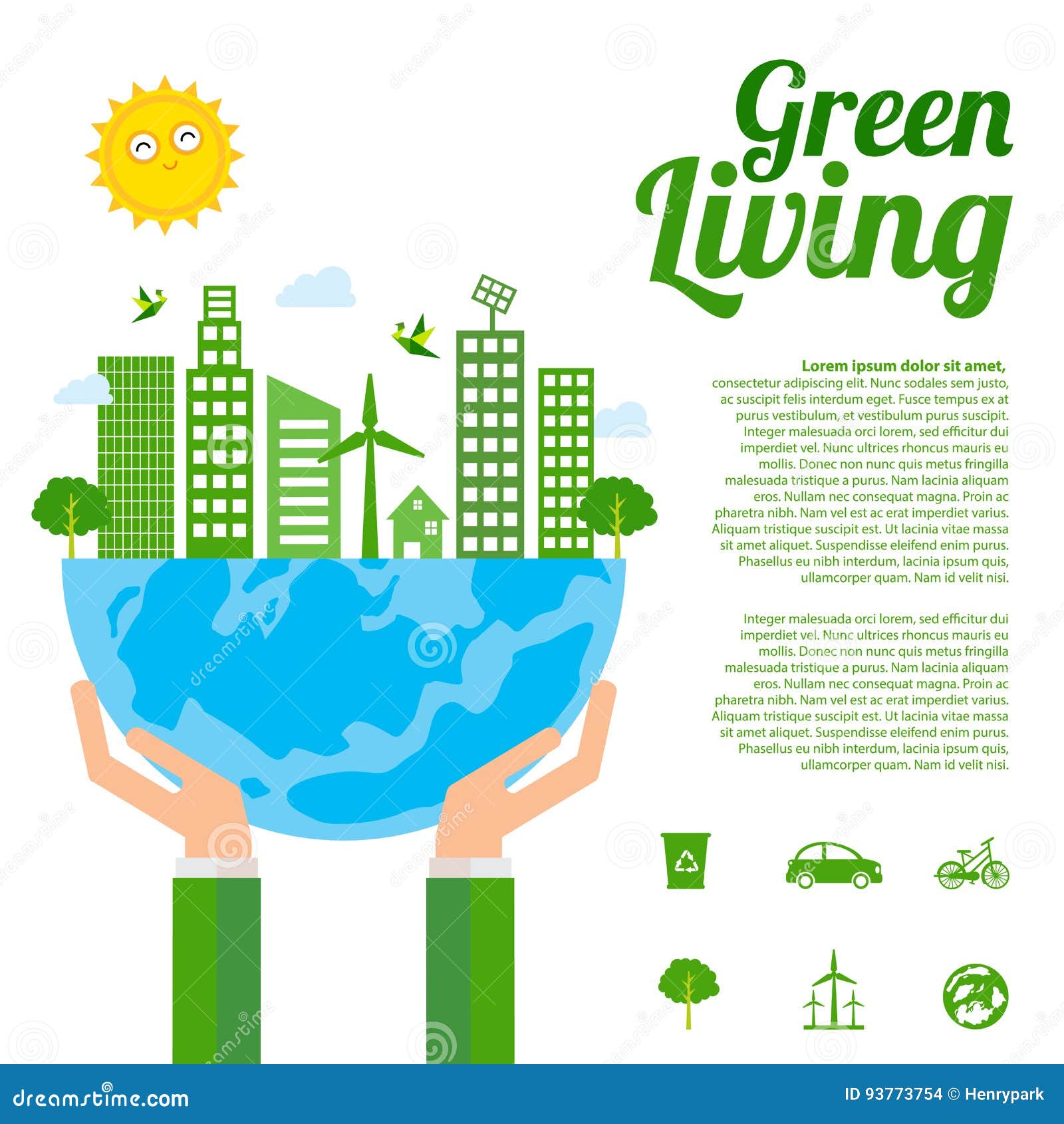 Green living infographic stock vector. Illustration of clean - 93773754
