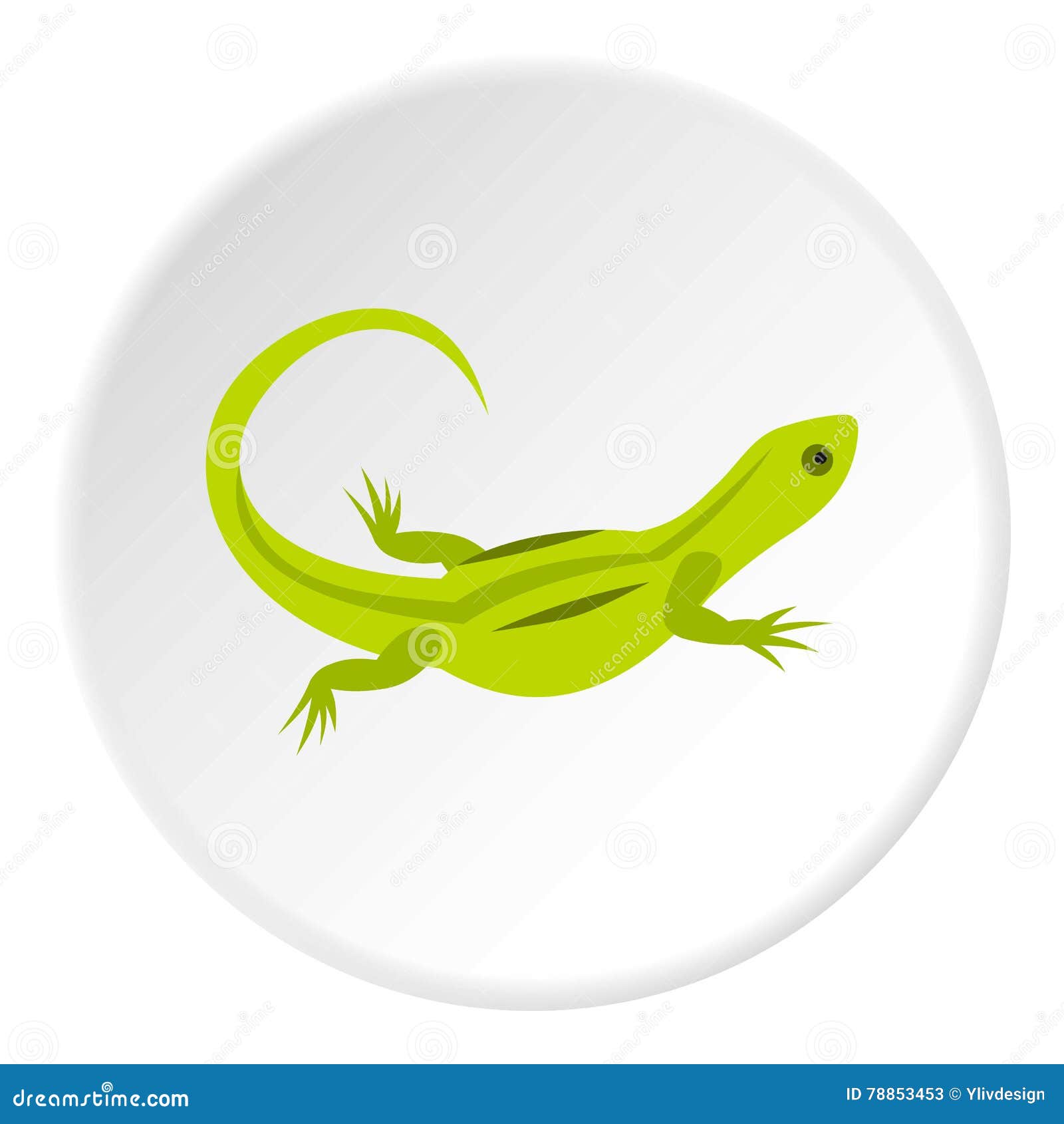 Green Lizard Icon, Flat Style Stock Vector - Illustration of exotic ...