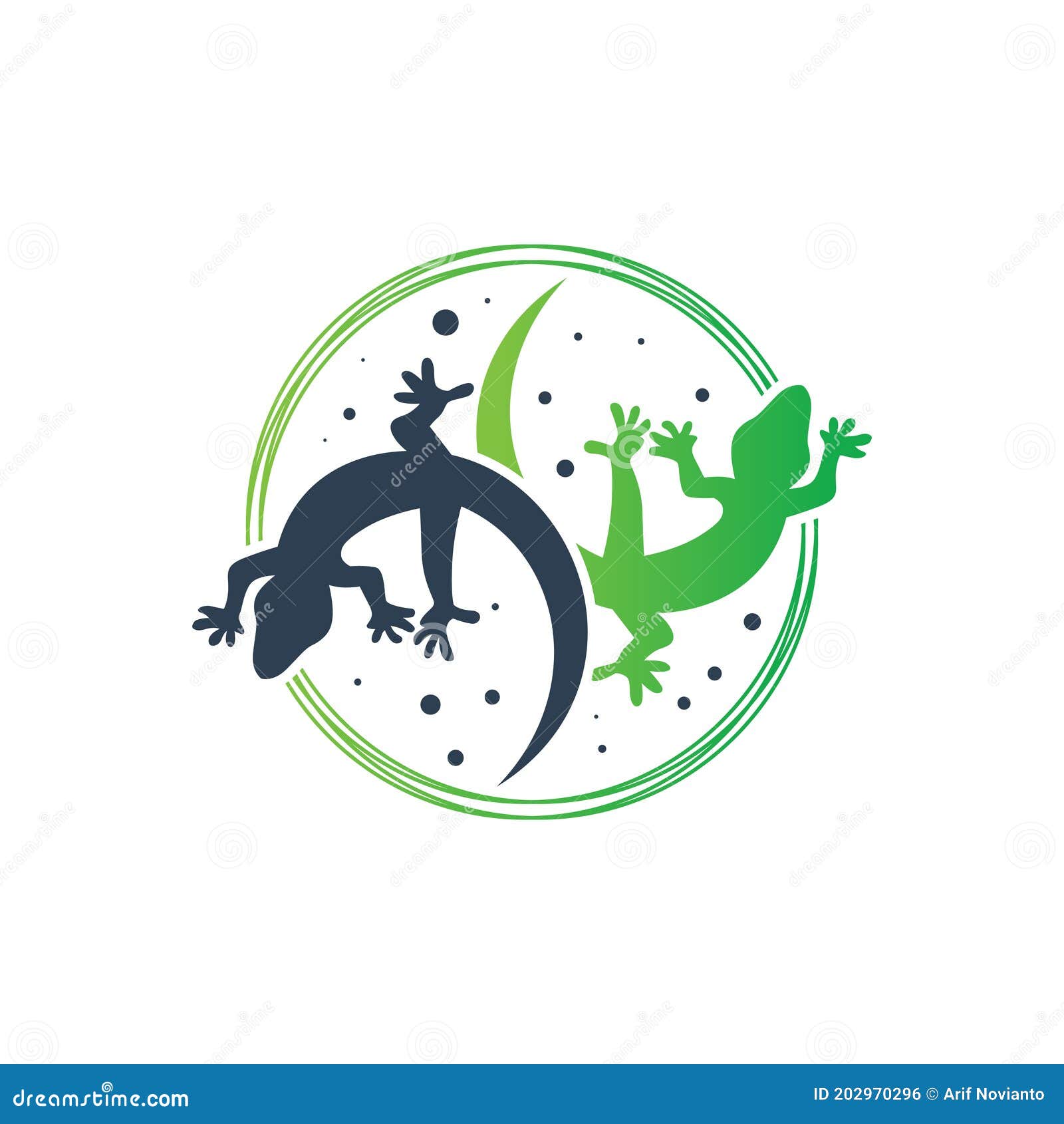 Green lizard logo design stock vector. Illustration of isolated - 202970296