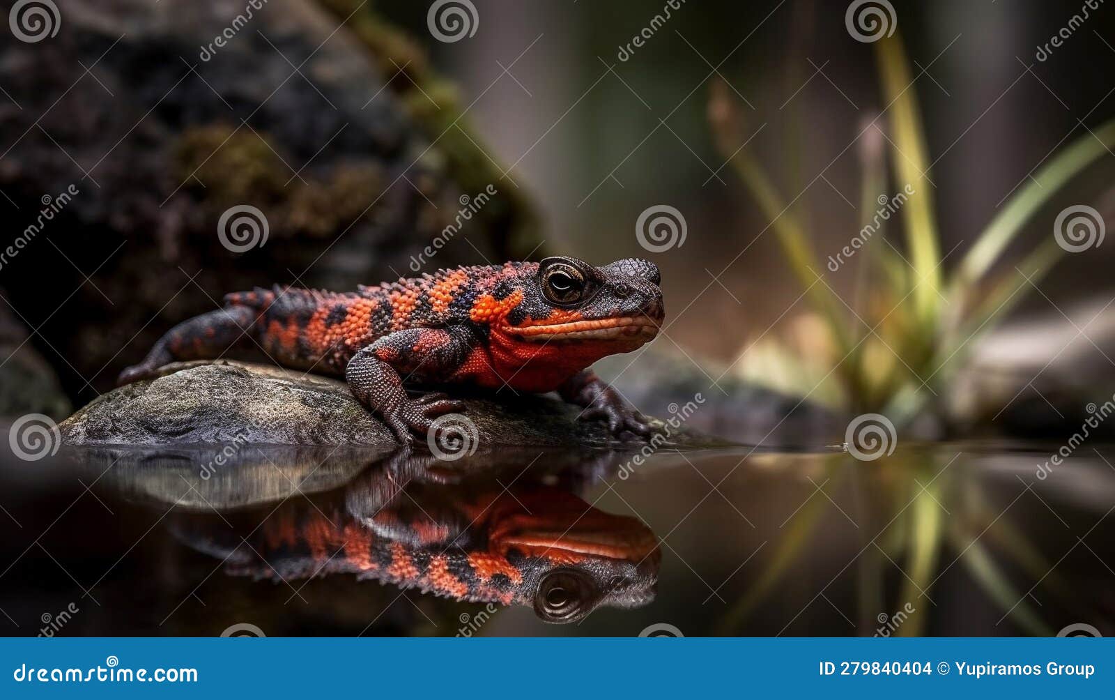Green Lizard Looking at the Camera in Tropical Rainforest Generated by ...