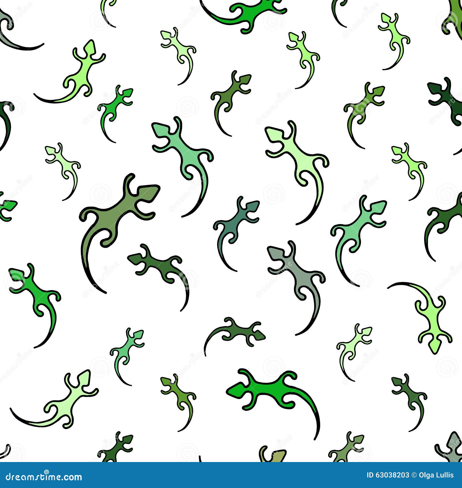 Green Lizard Seamless Pattern Stock Vector - Illustration of gecko ...