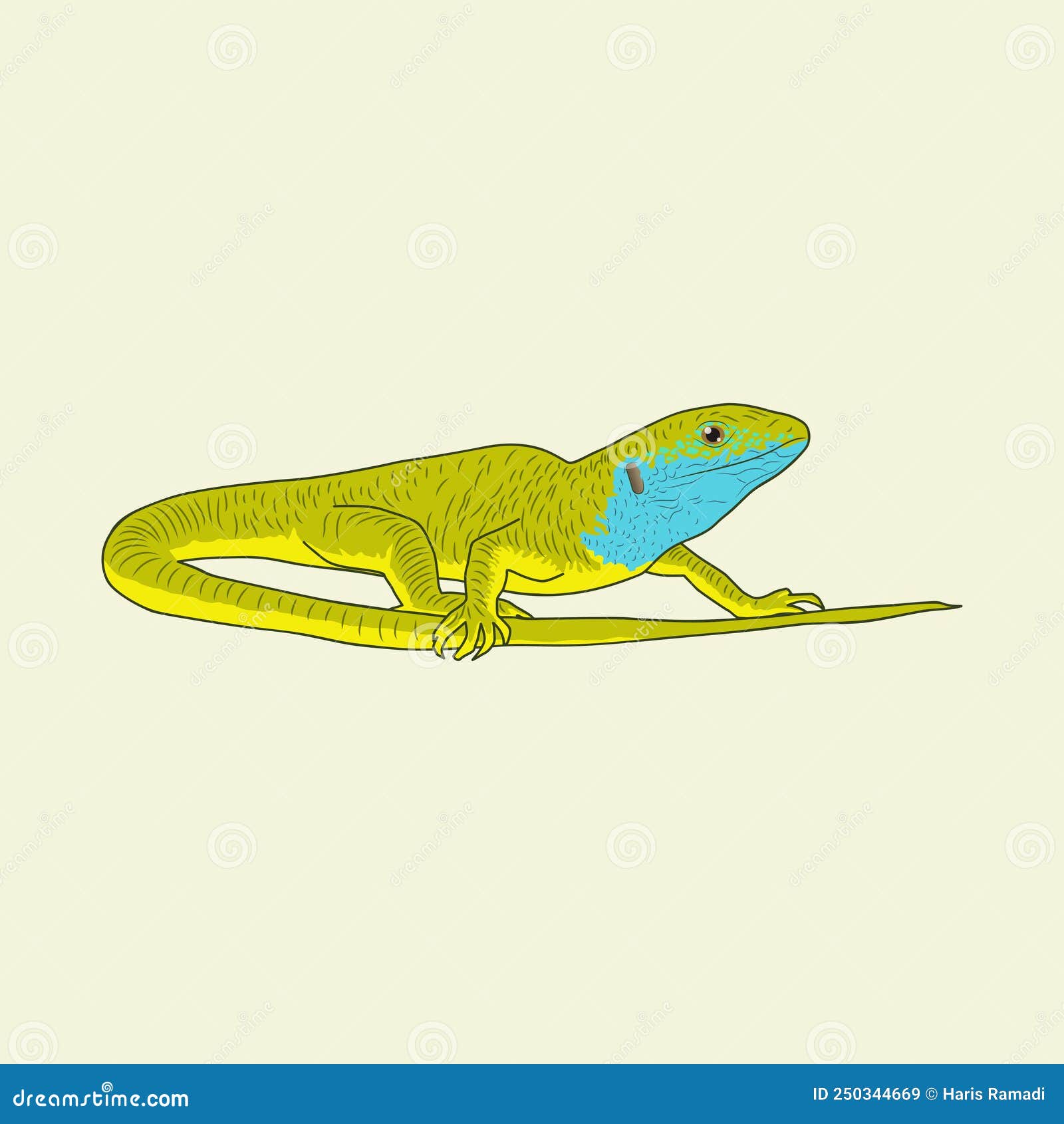 Green Lizard Vector Illustration Green Lizard in the Rainforest Stock ...