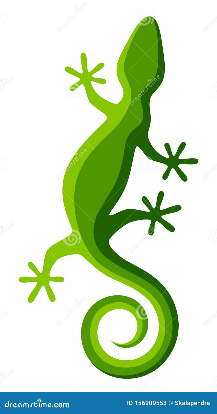 Green Red Lizard. Hand Drawn Watercolor Illustration. Isolated On White ...