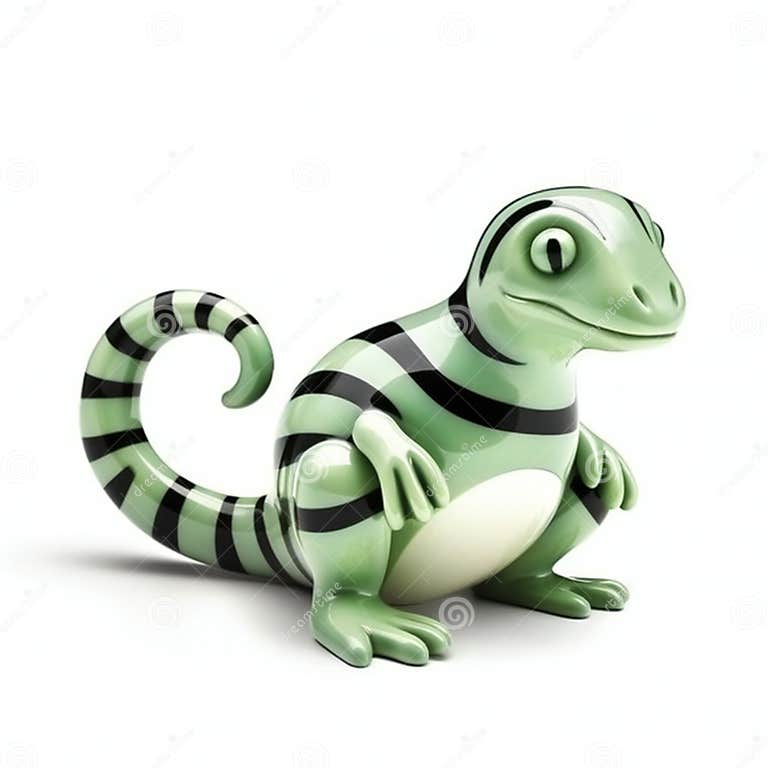 Green Lizard on a White Background Stock Illustration - Illustration of ...