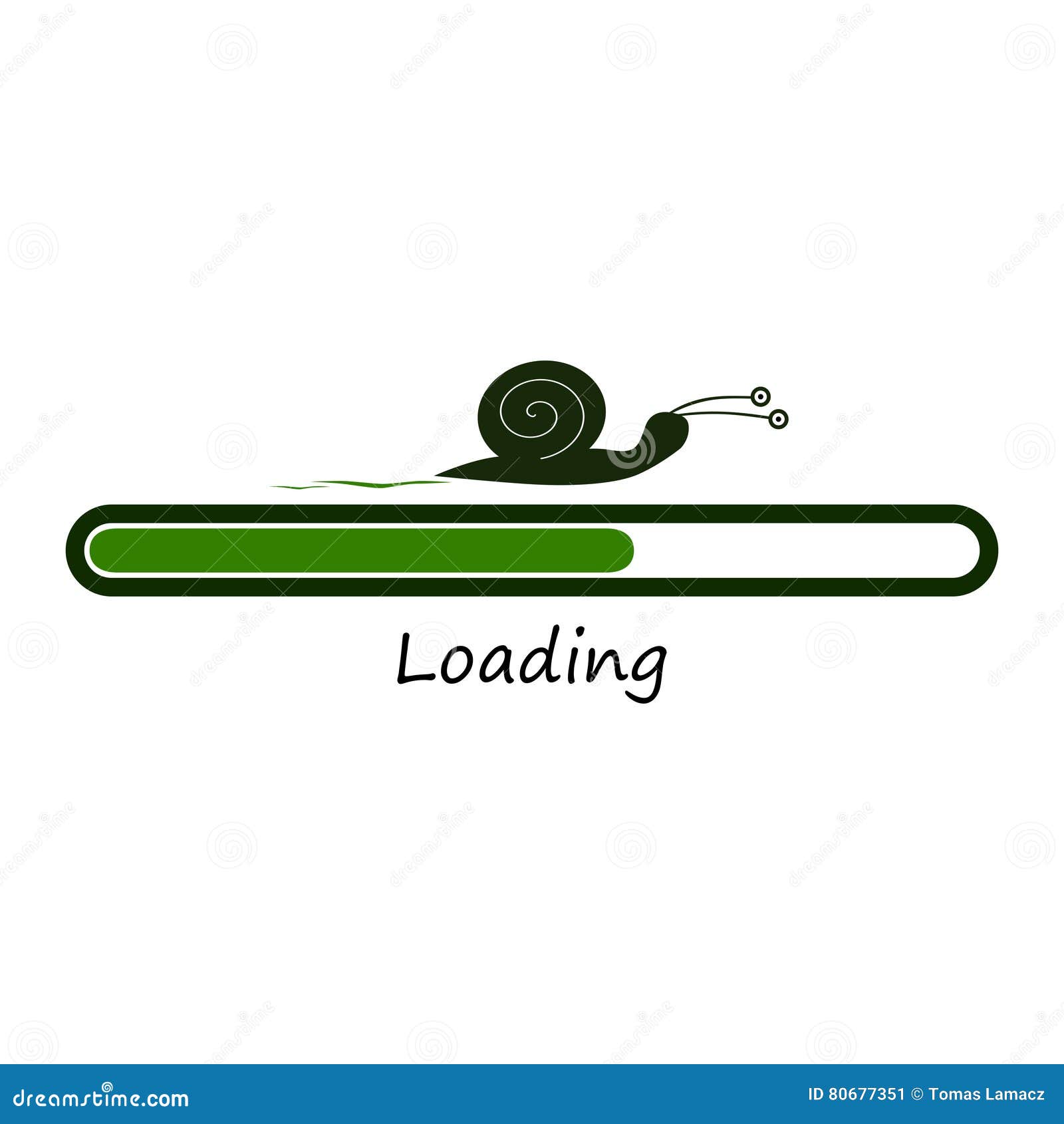 Loading Bar With Snail Vector Illustration | CartoonDealer.com #80677366