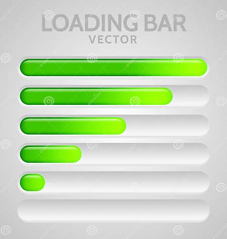 Green Loading Bars stock illustration. Illustration of reload - 25200129