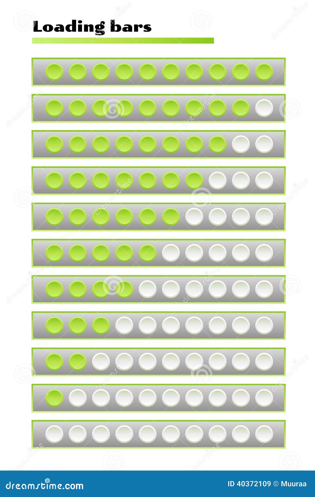 Green loading bars stock vector. Illustration of ball - 40372109