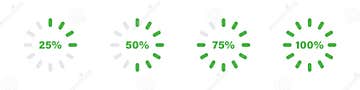 Green Loading Progress Icon Set. Progress Scale. Green Load Indicator ...