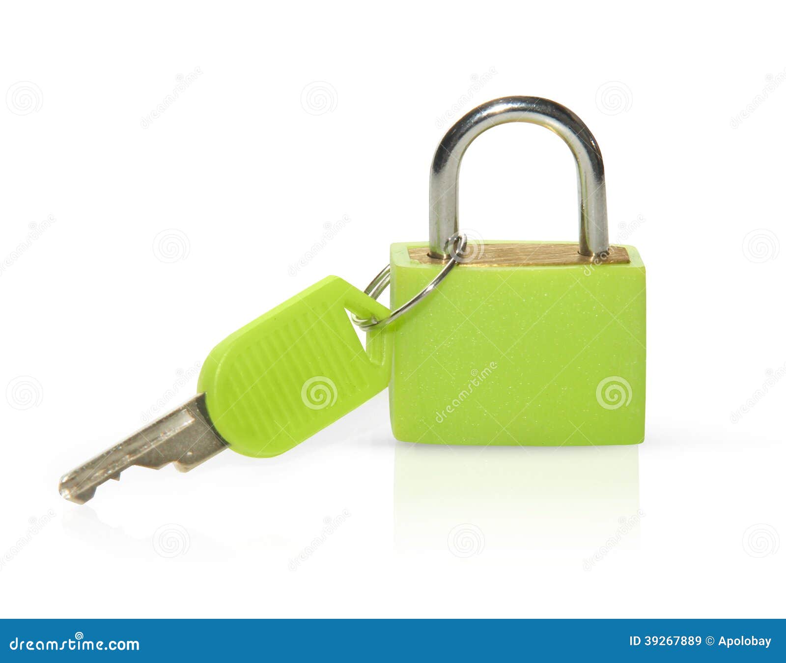 Green Lock Isolated on White Background Stock Image - Image of door ...