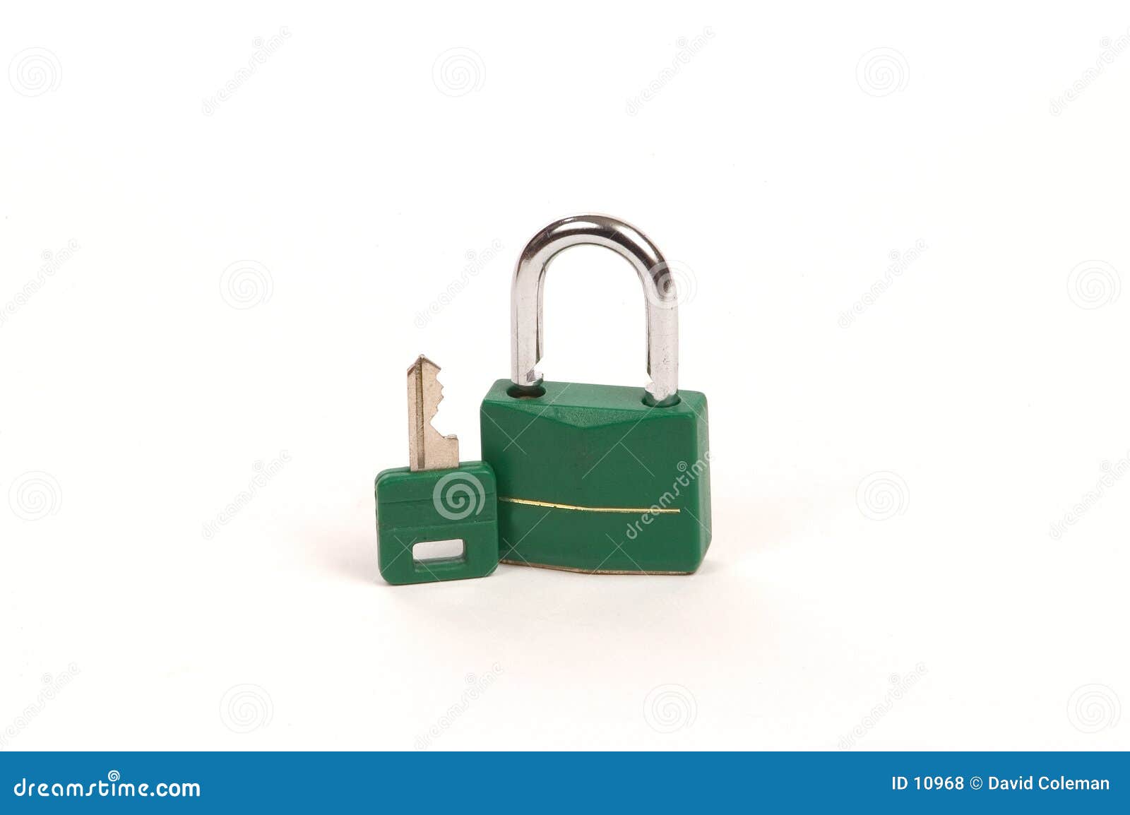Green lock with Key stock photo. Image of locked, steel - 10968