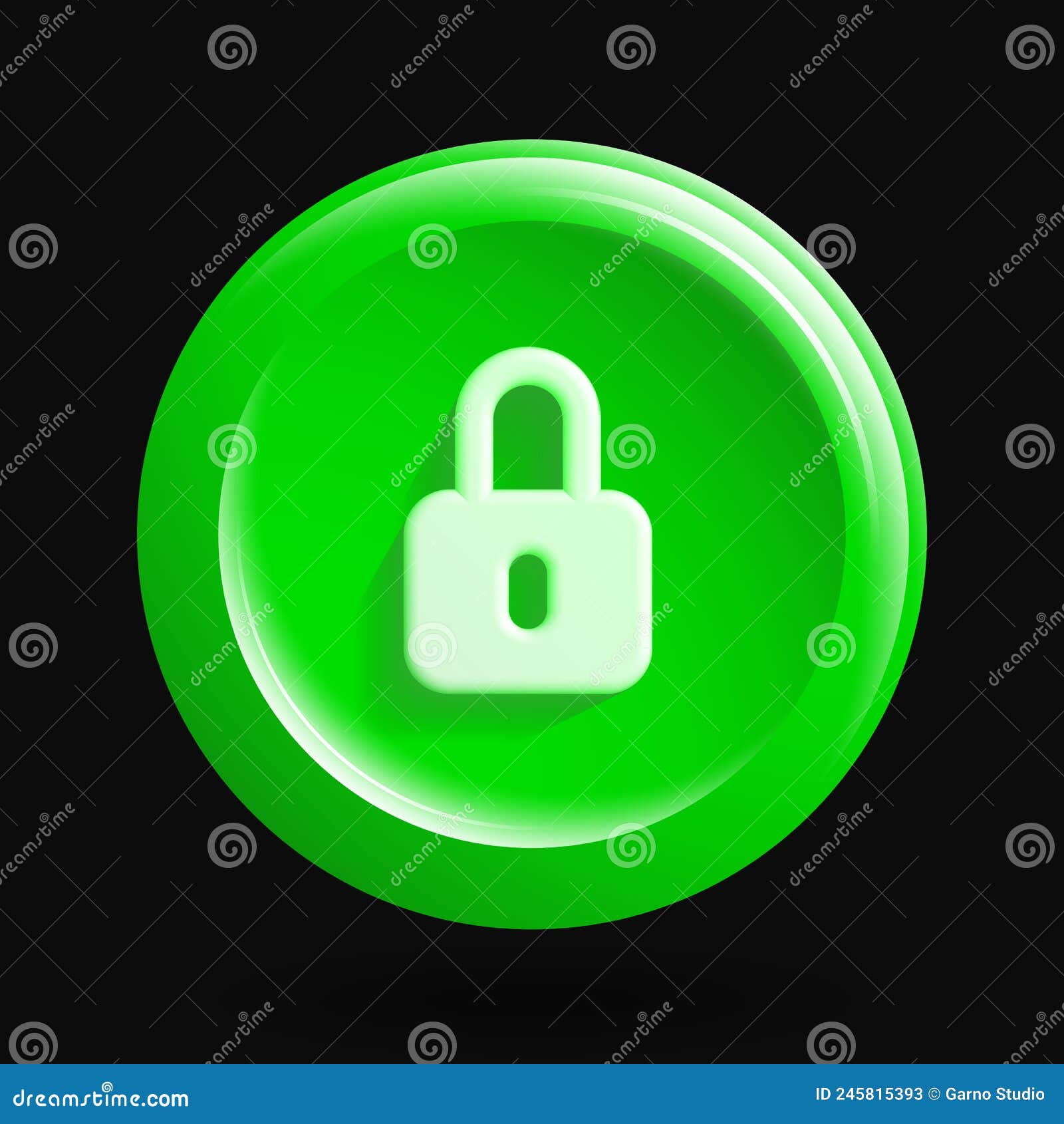 Green Locker Icon. Security Isolated Design Element Stock Vector ...