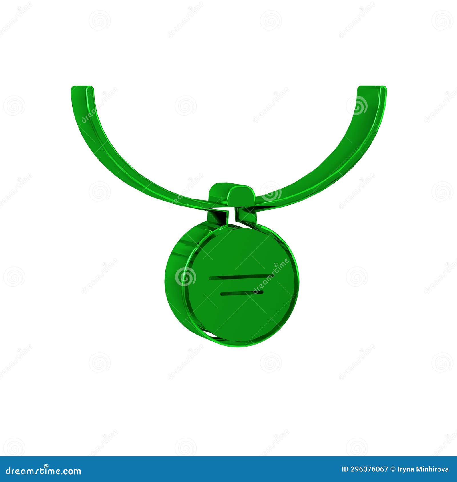 Green Locket on Necklace Icon Isolated on Transparent Background. Stock ...