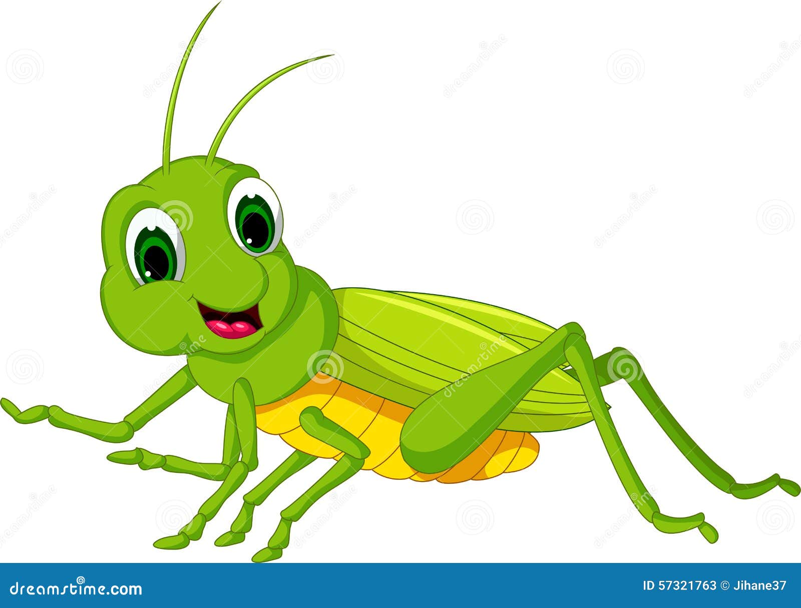 Green locust cartoon stock illustration. Illustration of garden - 57321763