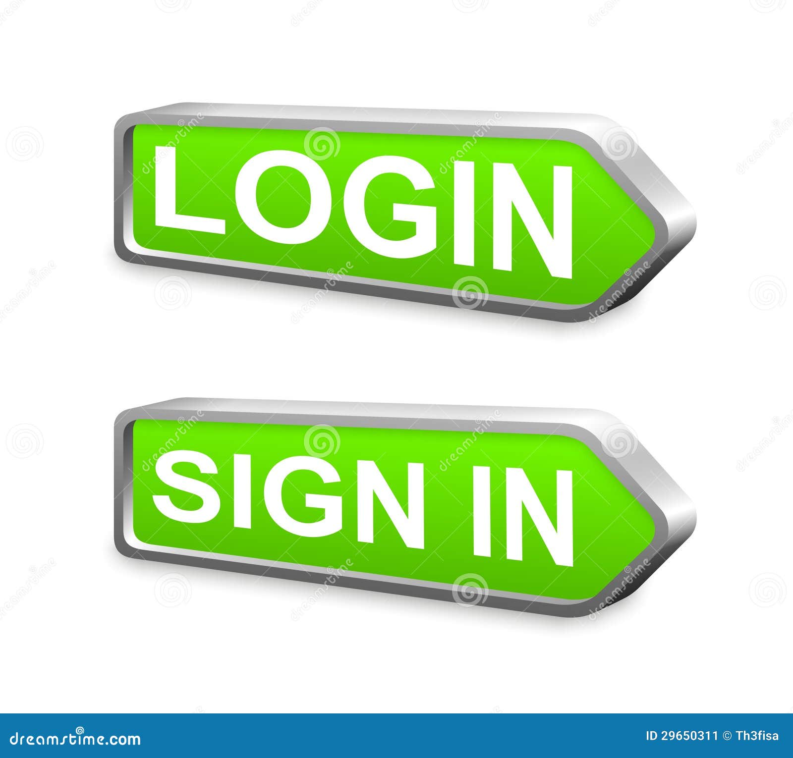 Green Login Metal Arrow Button Stock Image - Image: 29650311