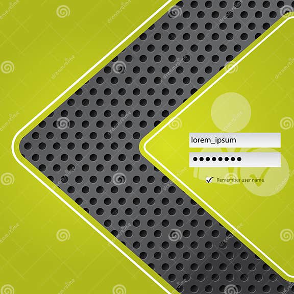 Green Login Screen with Dotted Background Stock Vector - Illustration ...