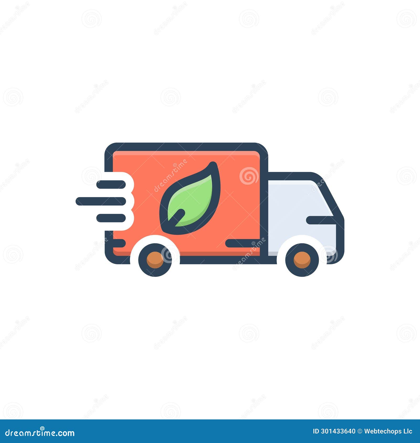 Color Illustration Icon for Green Logistics, Delivery and Transport ...