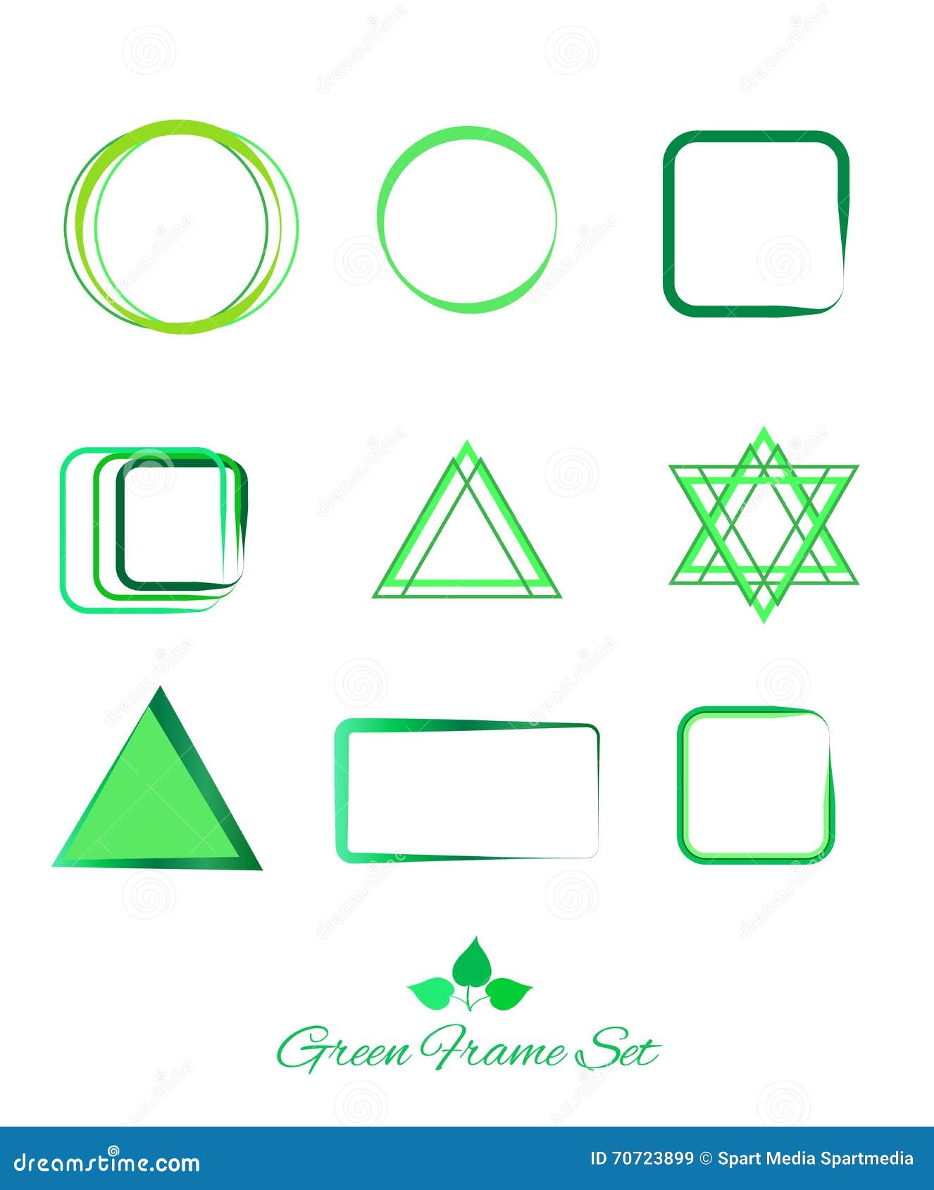 Green Logo and Icon and Frame Set Stock Vector - Illustration of ...