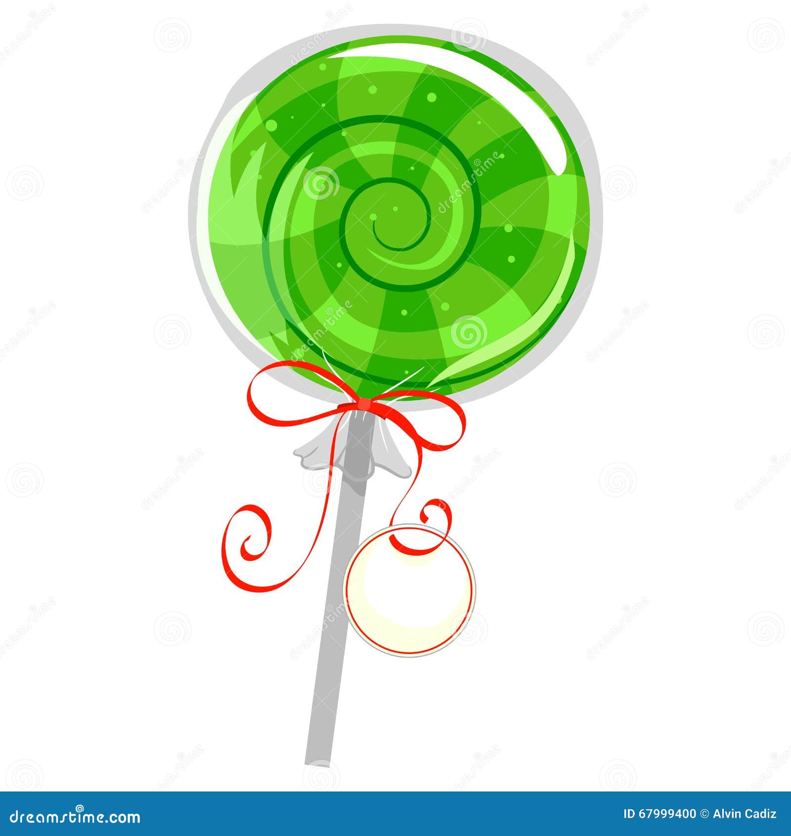 Green Lollipop with Wrapper and Tag Stock Vector - Illustration of ...