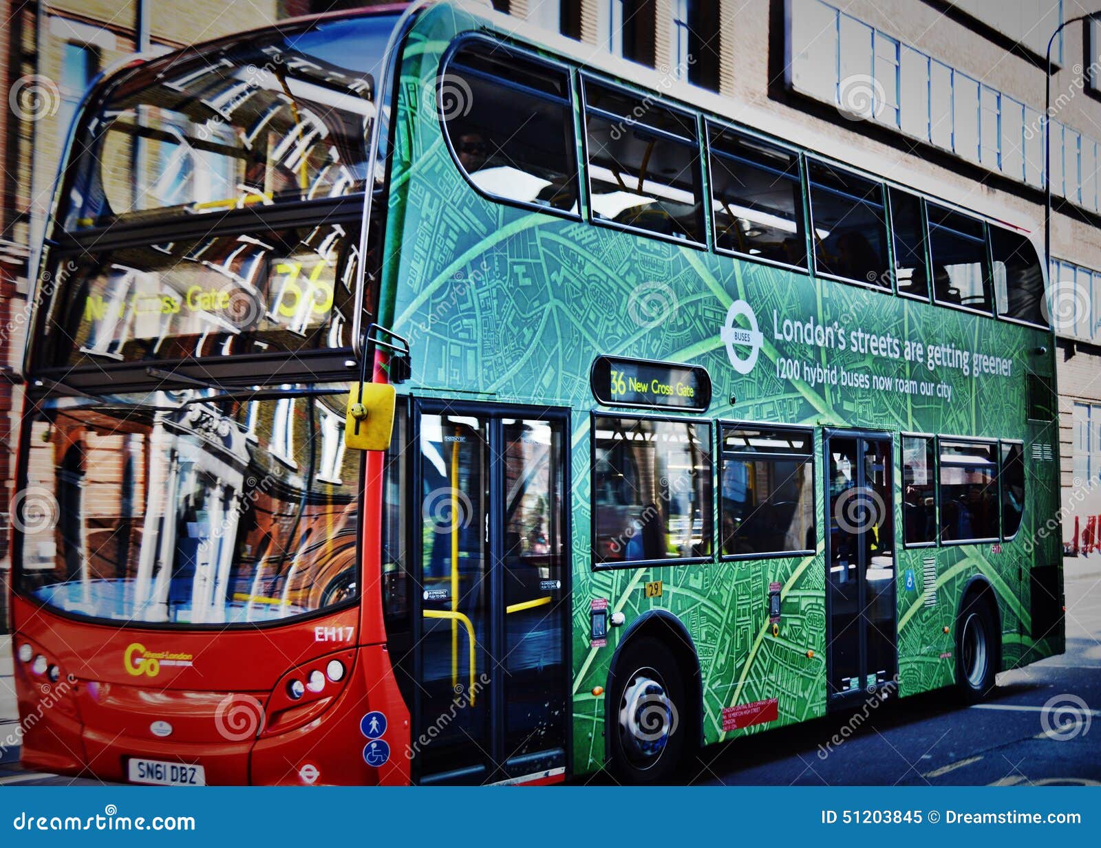 Green London Bus editorial image. Image of transport - 51203845