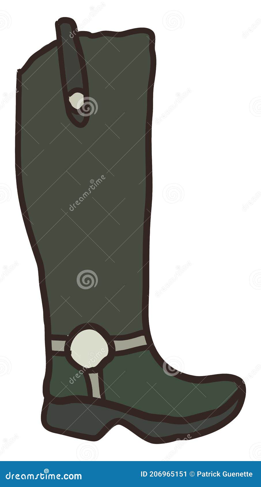 Green Long Boot, Illustration, Vector Stock Vector - Illustration of ...