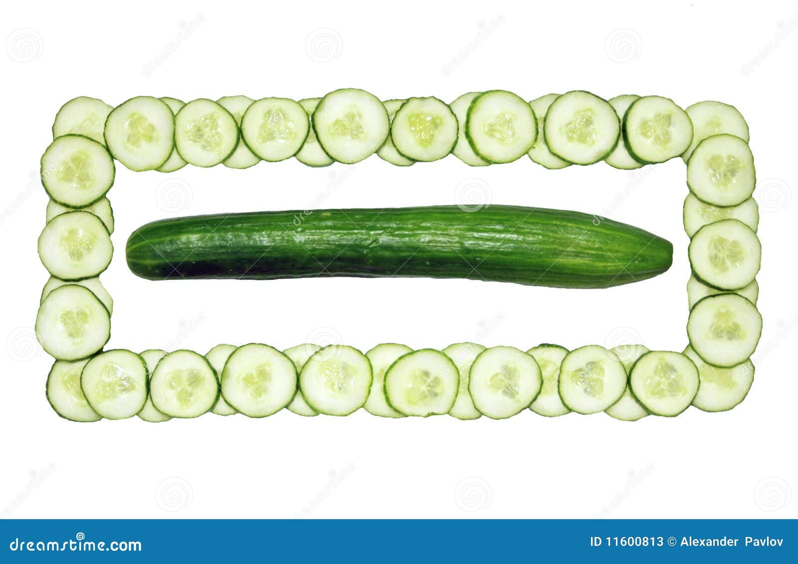 Green Long Fresh and Cut Cucumber in a Square Stock Image - Image of ...