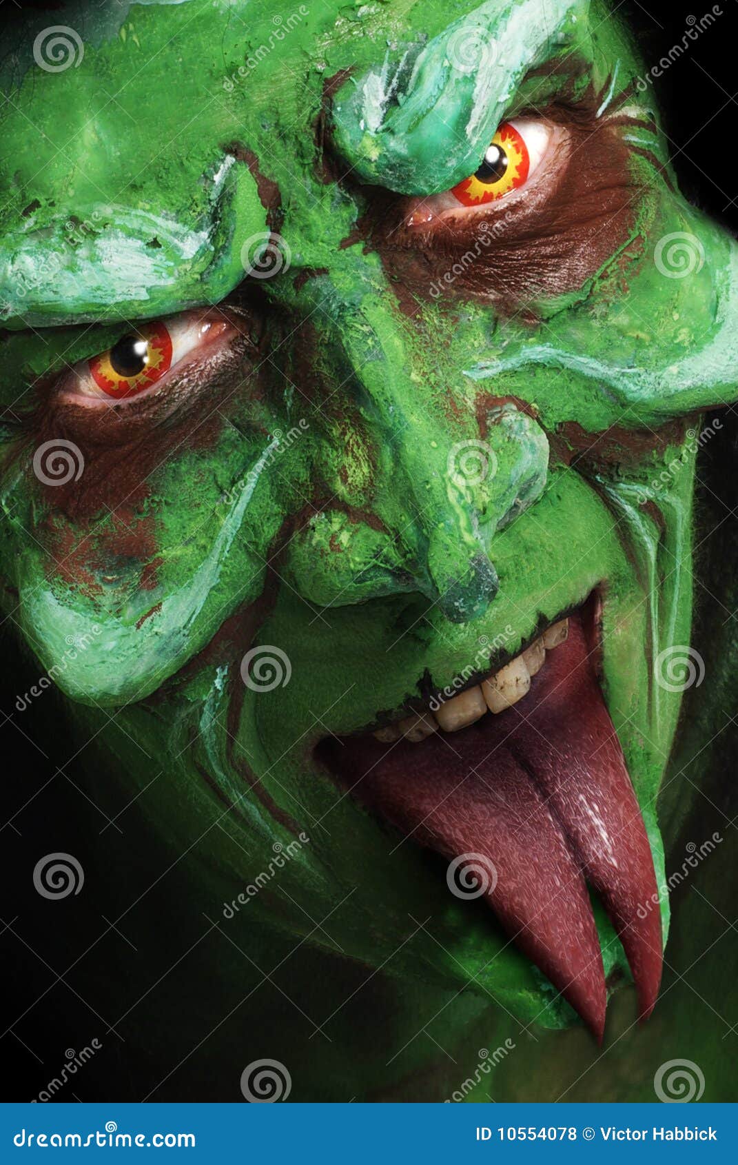Green Looking Witch Like Creatures Face Stock Photo - Image of eerie ...