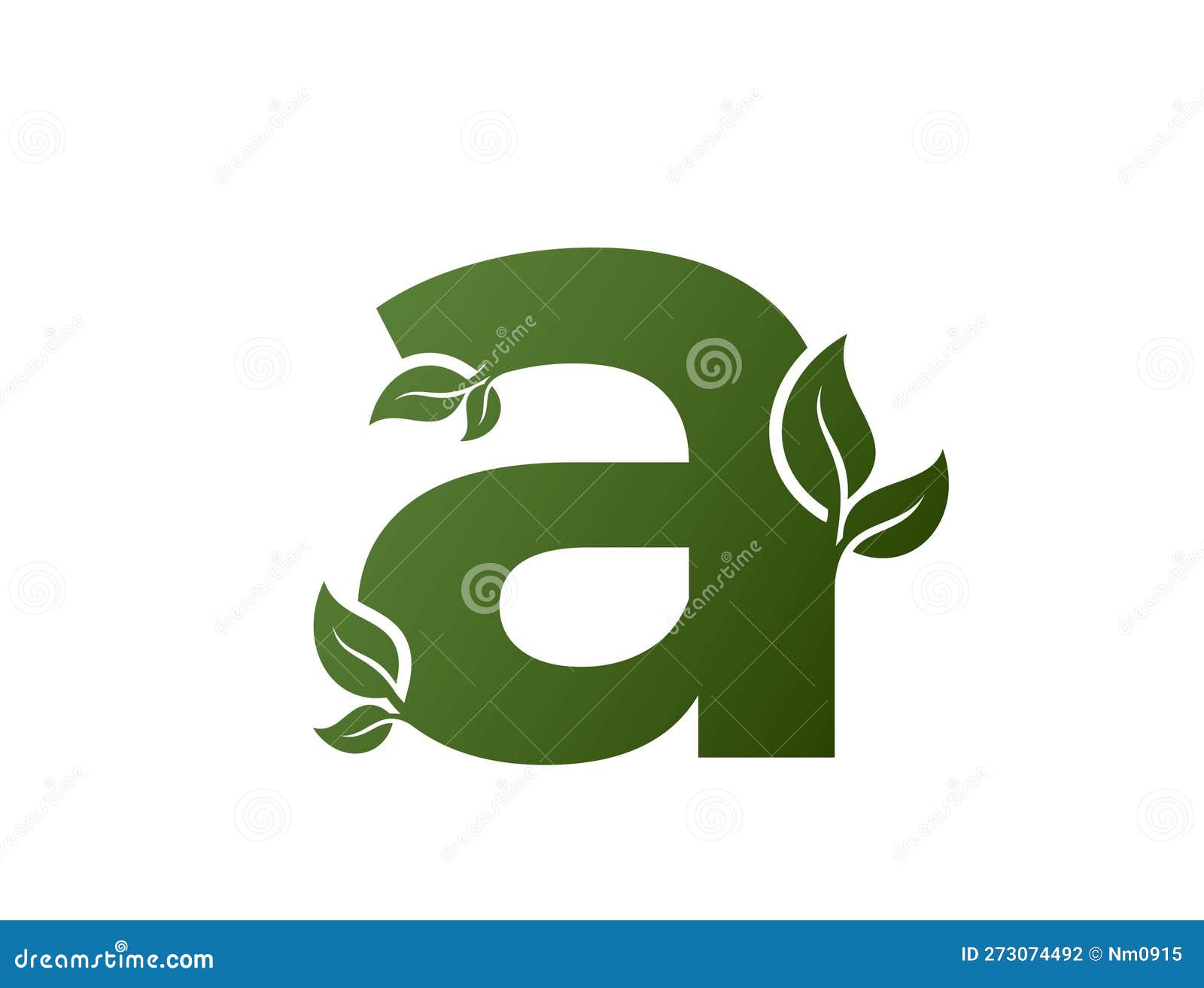 Green Lowercase Letter a with Leaves Icon. Creative Eco Logo Design ...