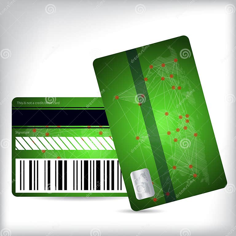 Green Loyalty Card Design Front and Back Stock Vector - Illustration of ...