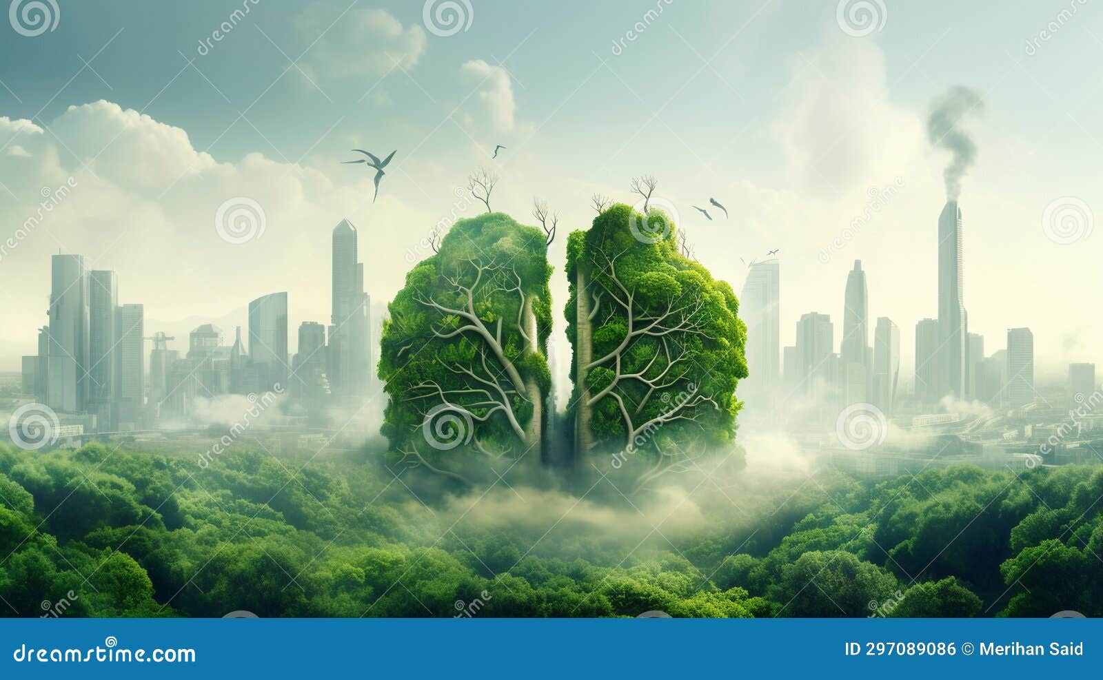 Green Lung Illustration For A Better World. Royalty-Free Cartoon ...