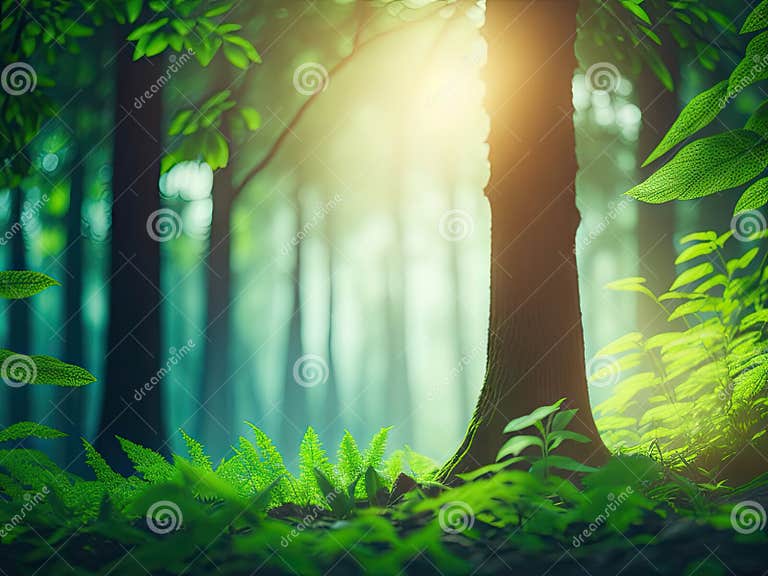 Green Lung Filled by the Forest Trees. Ai Generative Stock Illustration ...