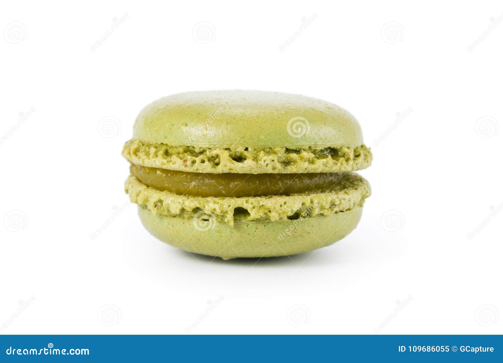 Green Macaron Isolated On White With Clipping Path Royalty-Free Stock ...