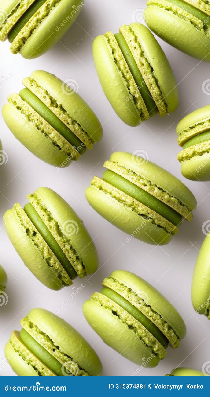Green Macarons on a White Background Stock Image - Image of homemade ...