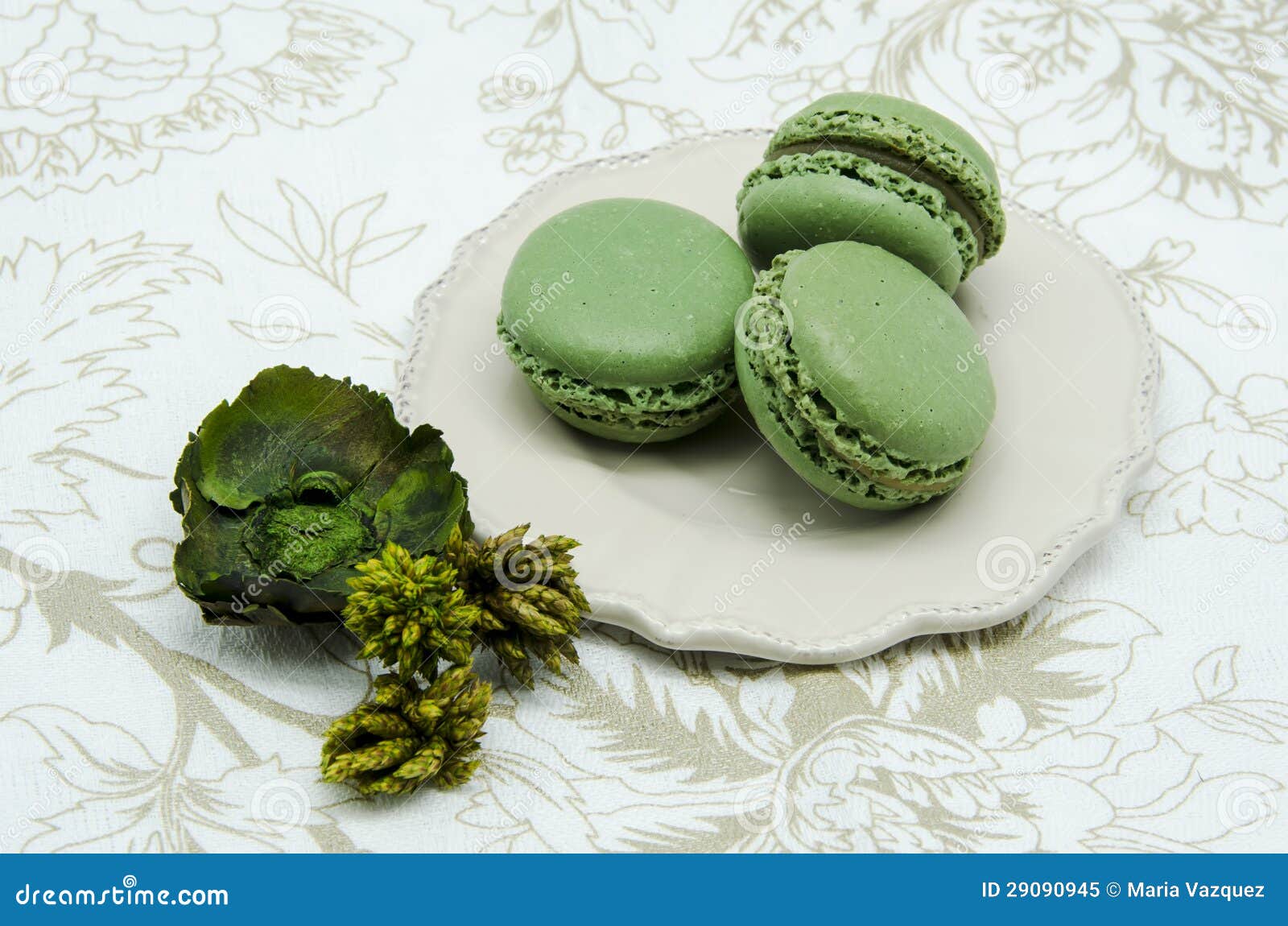 Green macaroons stock image. Image of closeup, cake, color - 29090945