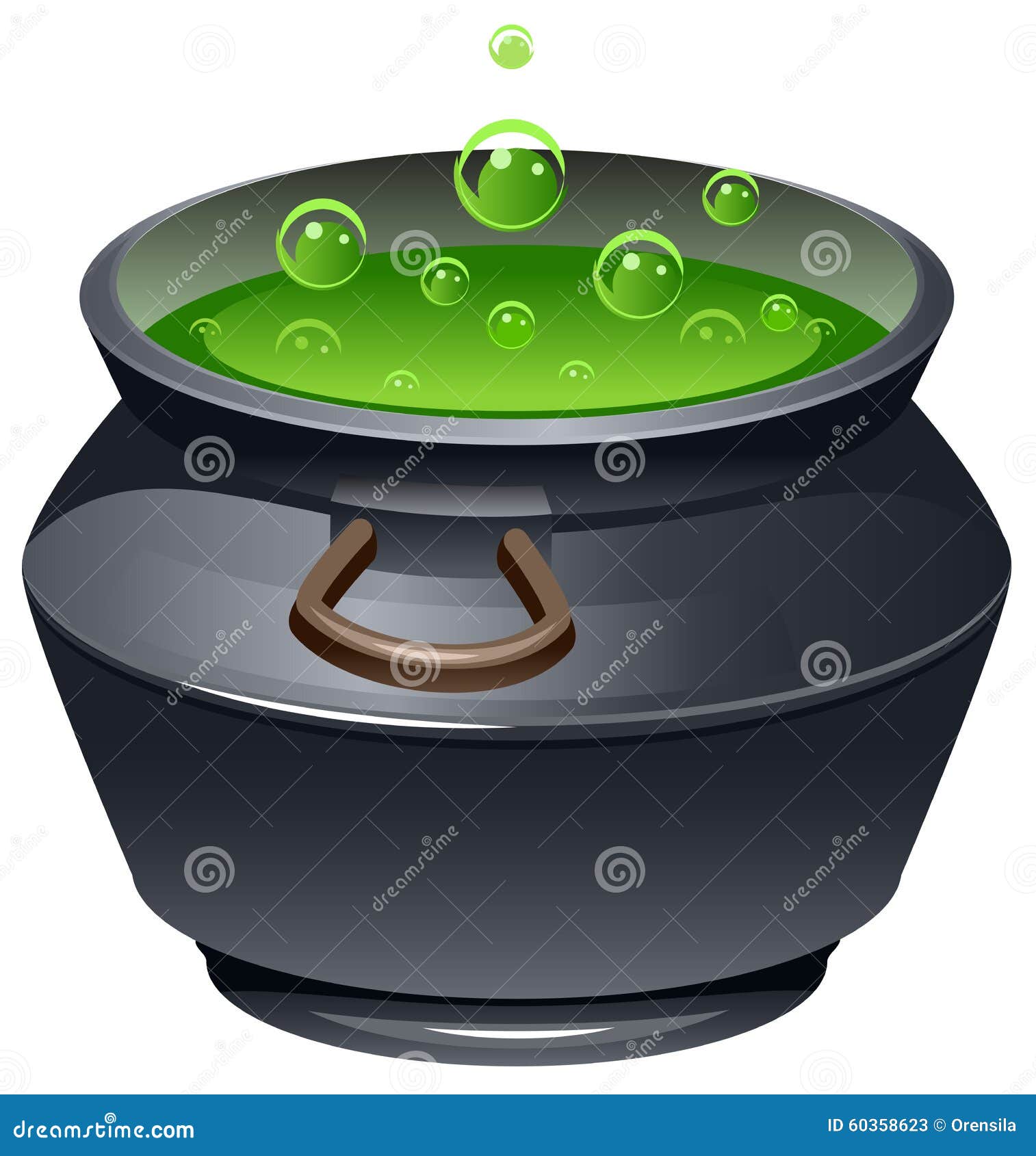 Green Magic Potion in Cauldron. Boiling Pot Stock Vector - Illustration ...