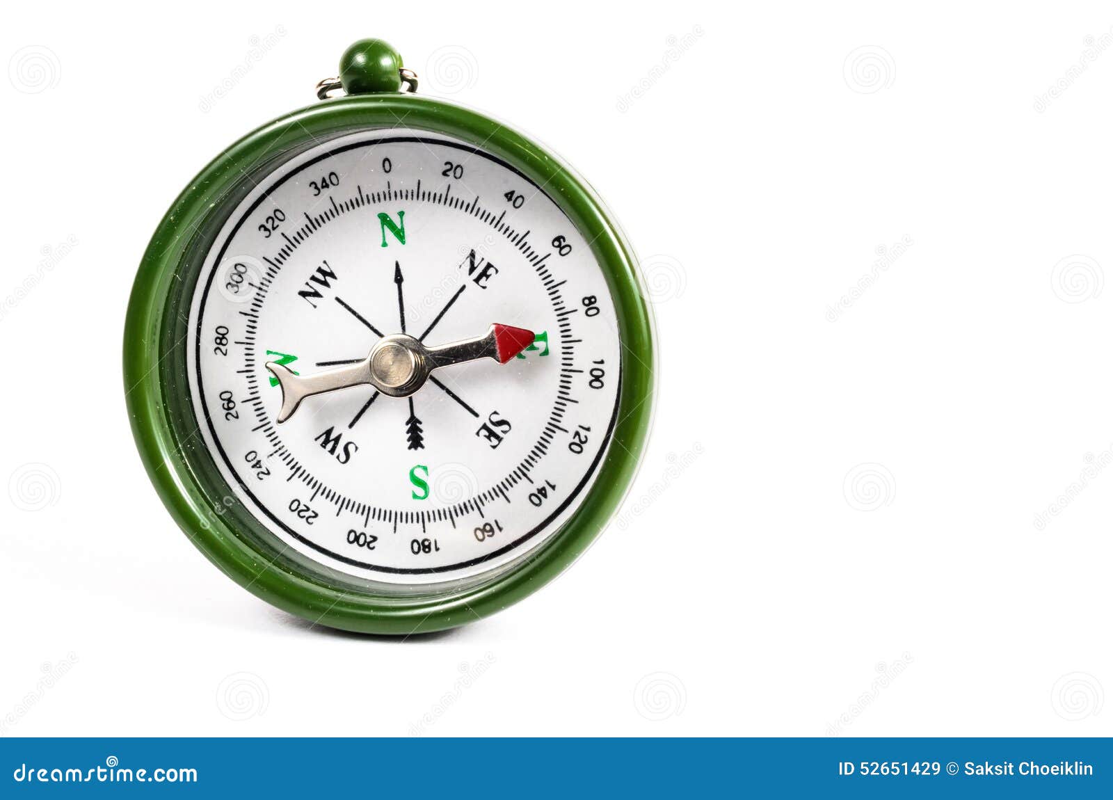 Green magnetic compass stock image. Image of white, north - 52651429