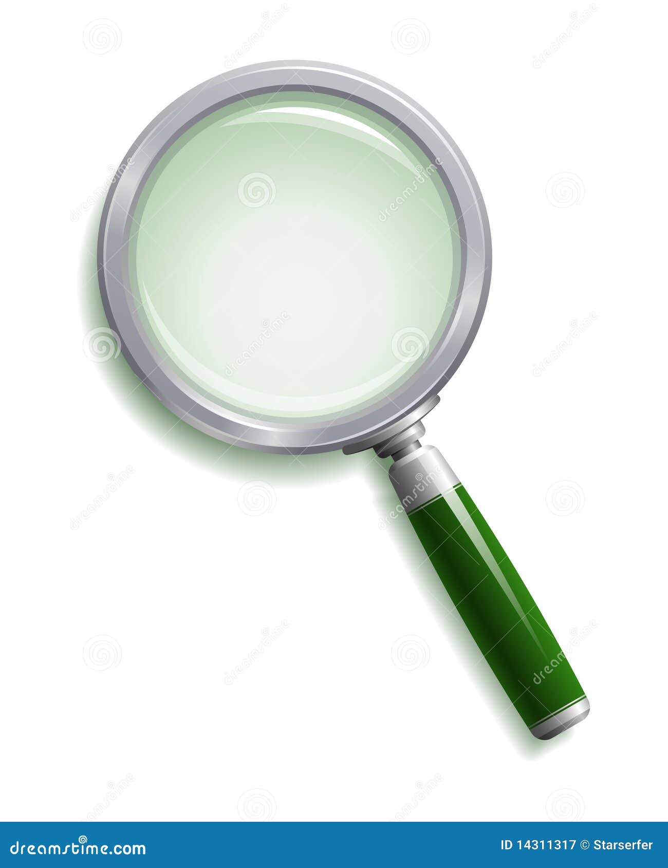 Green magnifying glass stock vector. Illustration of metallic - 14311317