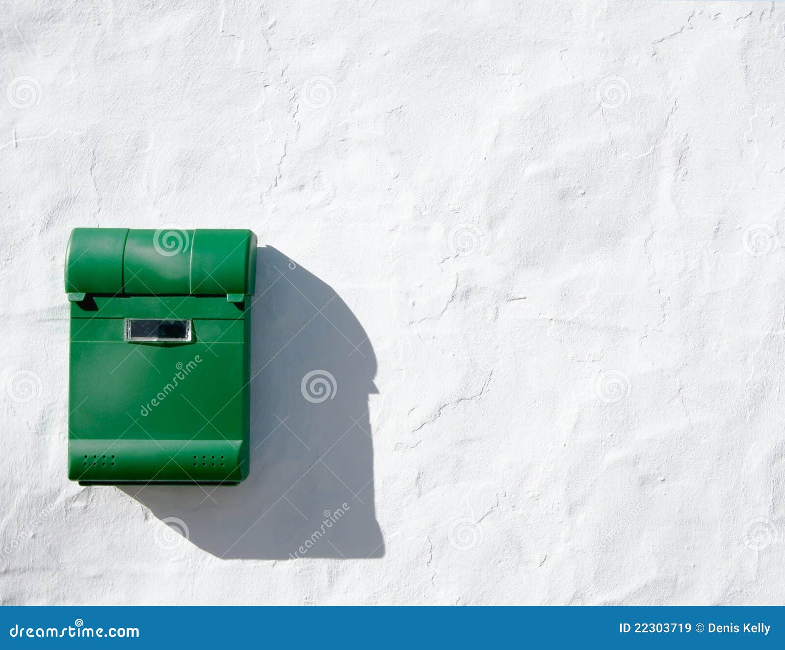 Green Mail Box on White Wall Stock Image - Image of delivery, container ...