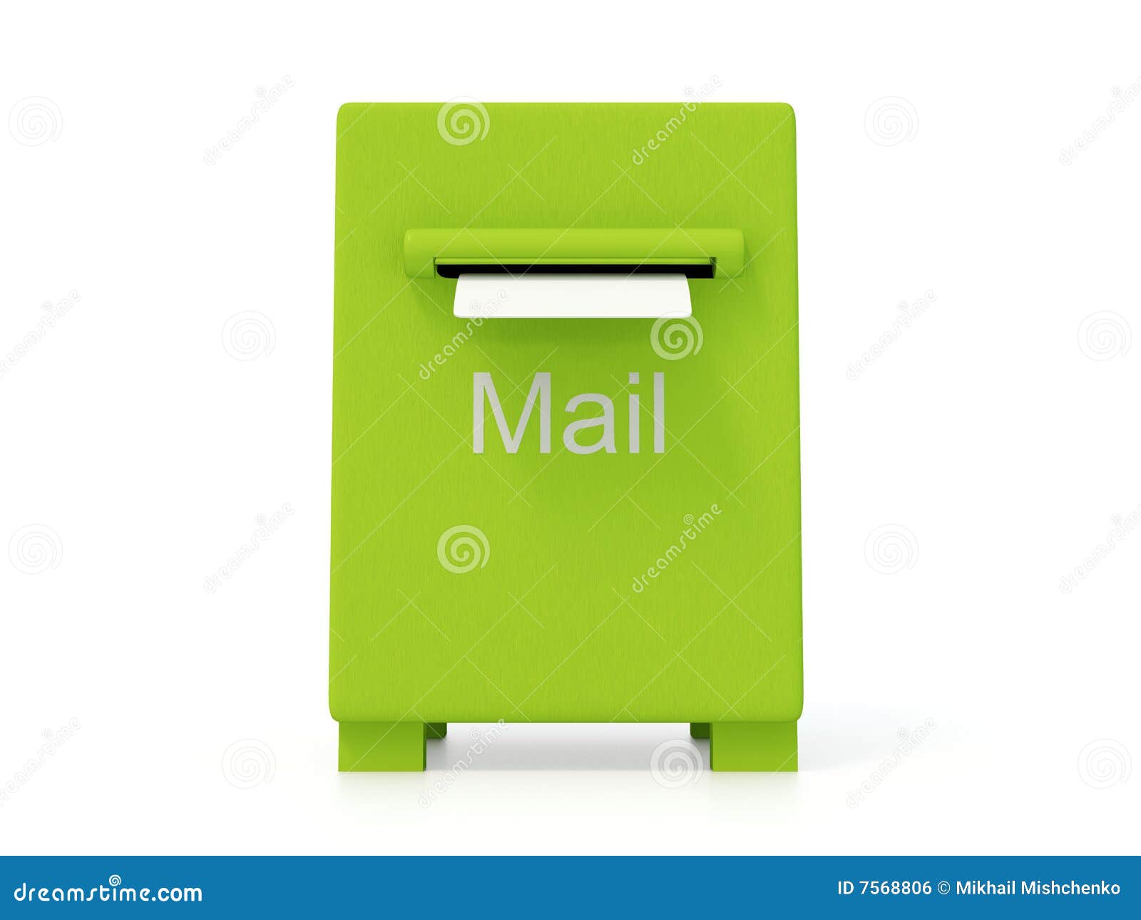 Green mail box stock illustration. Illustration of internet - 7568806