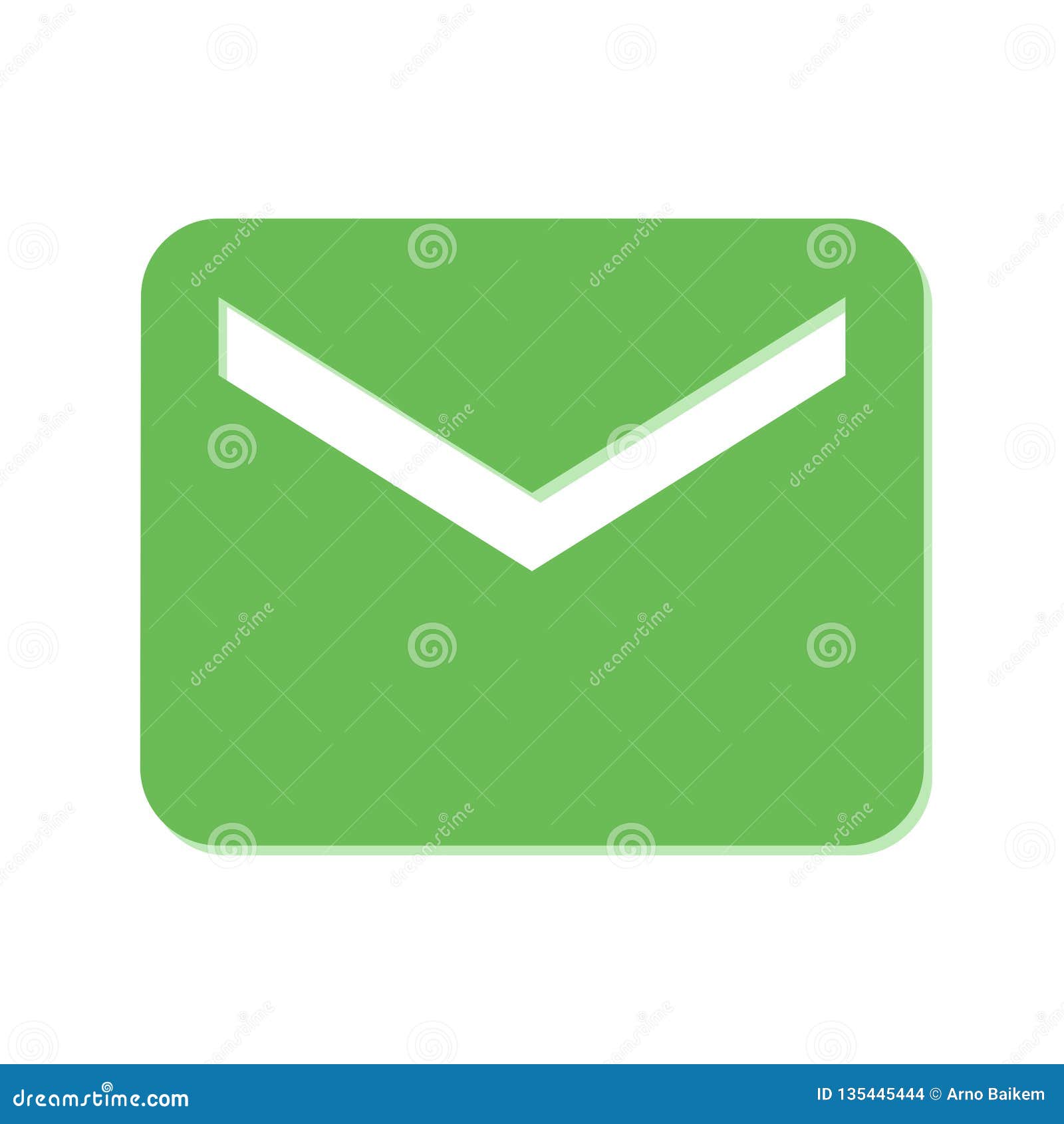 Green Mail Icon on the White Blackground Stock Illustration ...